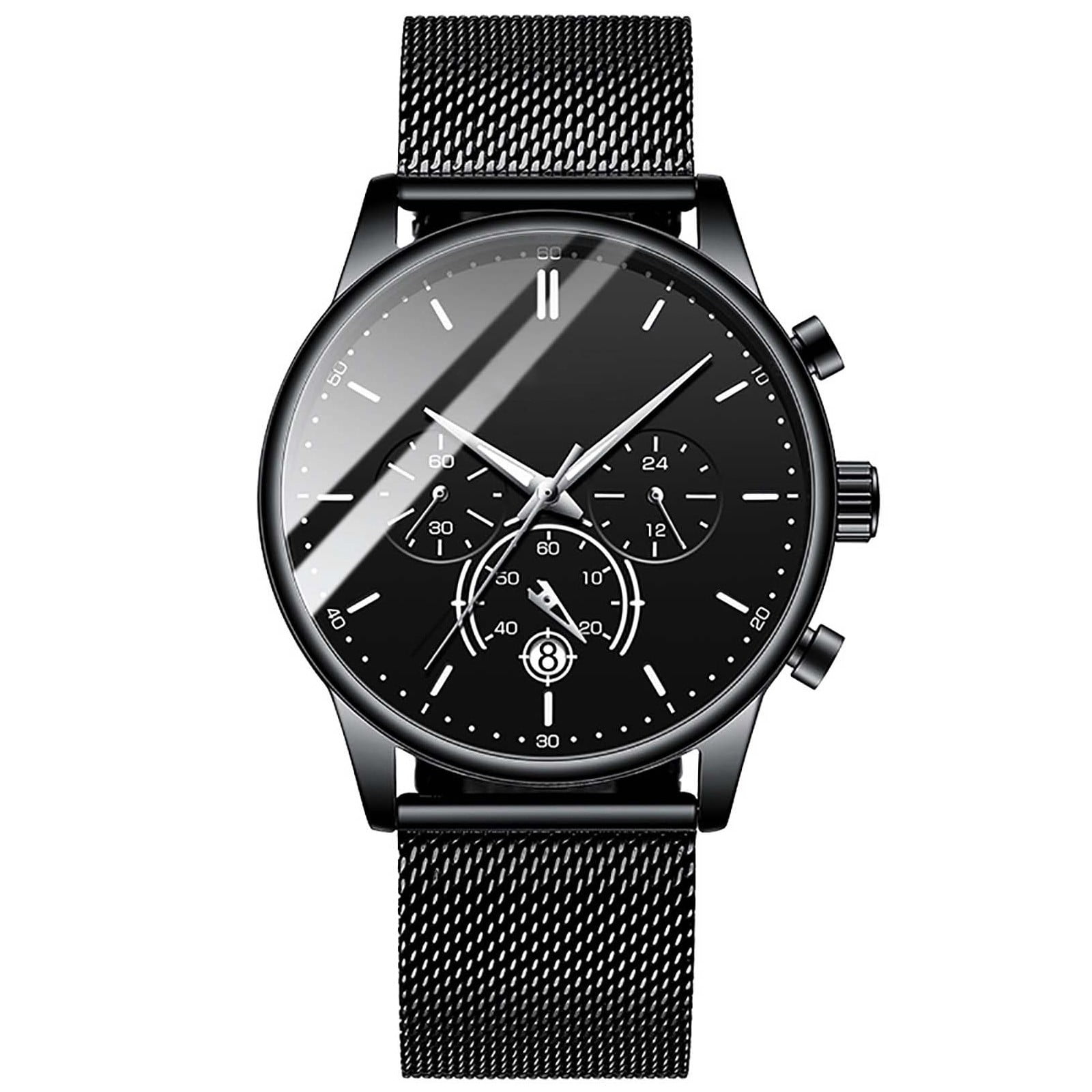 Mozhitti Men's Fashion Minimalist Wrist Watch All Black Waterproof ...