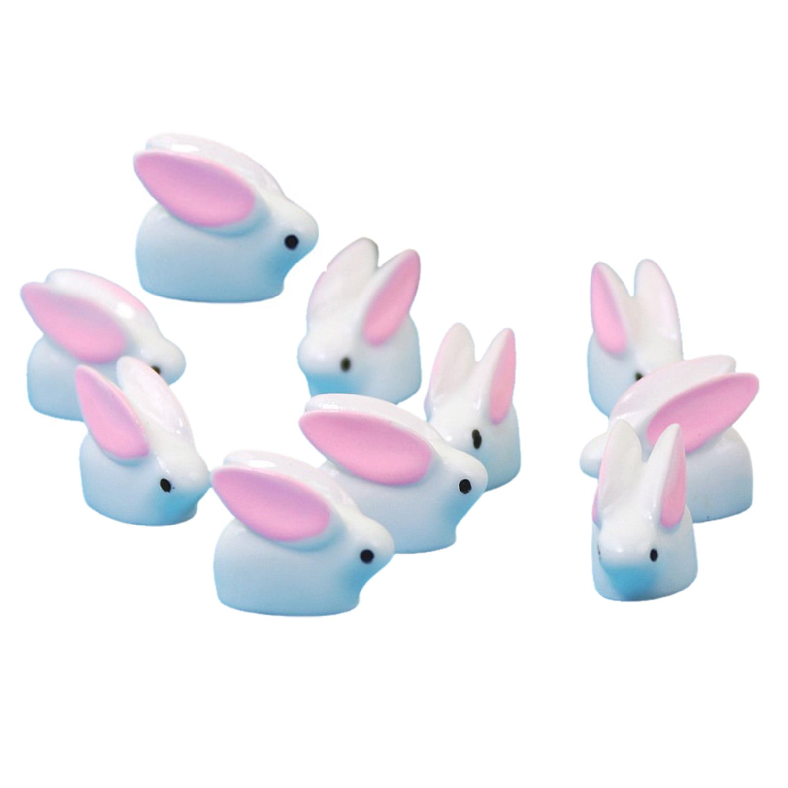 Mozhitti Mini Rabbits Easter Bunny Miniature Figurines Animals Model ...