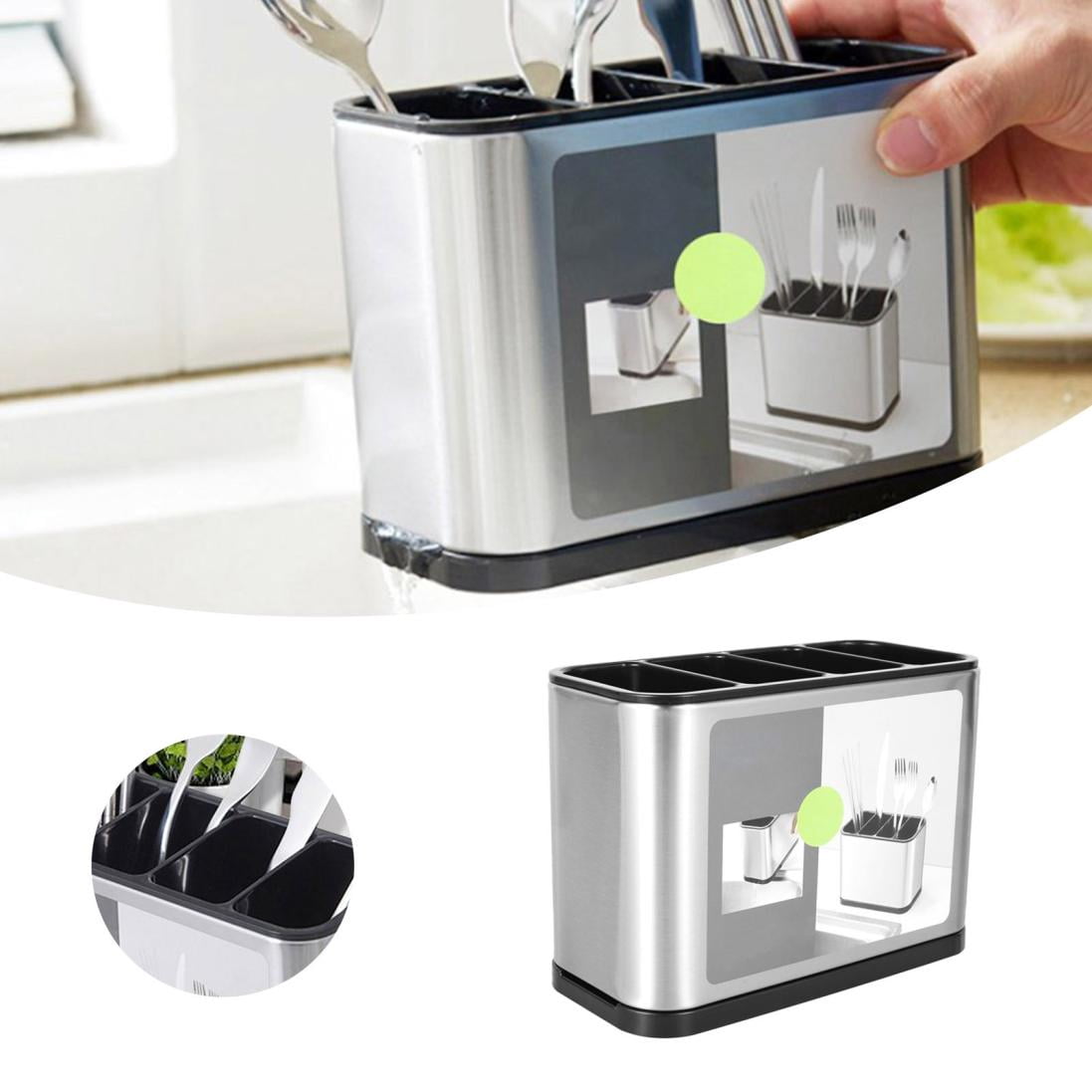 Mozhitti Silverware Caddy Utensil Caddy Spoon Holder with 4 Divided ...