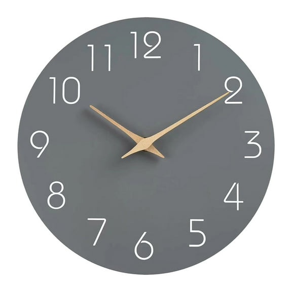10 Inch White Wall Clock Battery Operated Silent Non Ticking Modern ...