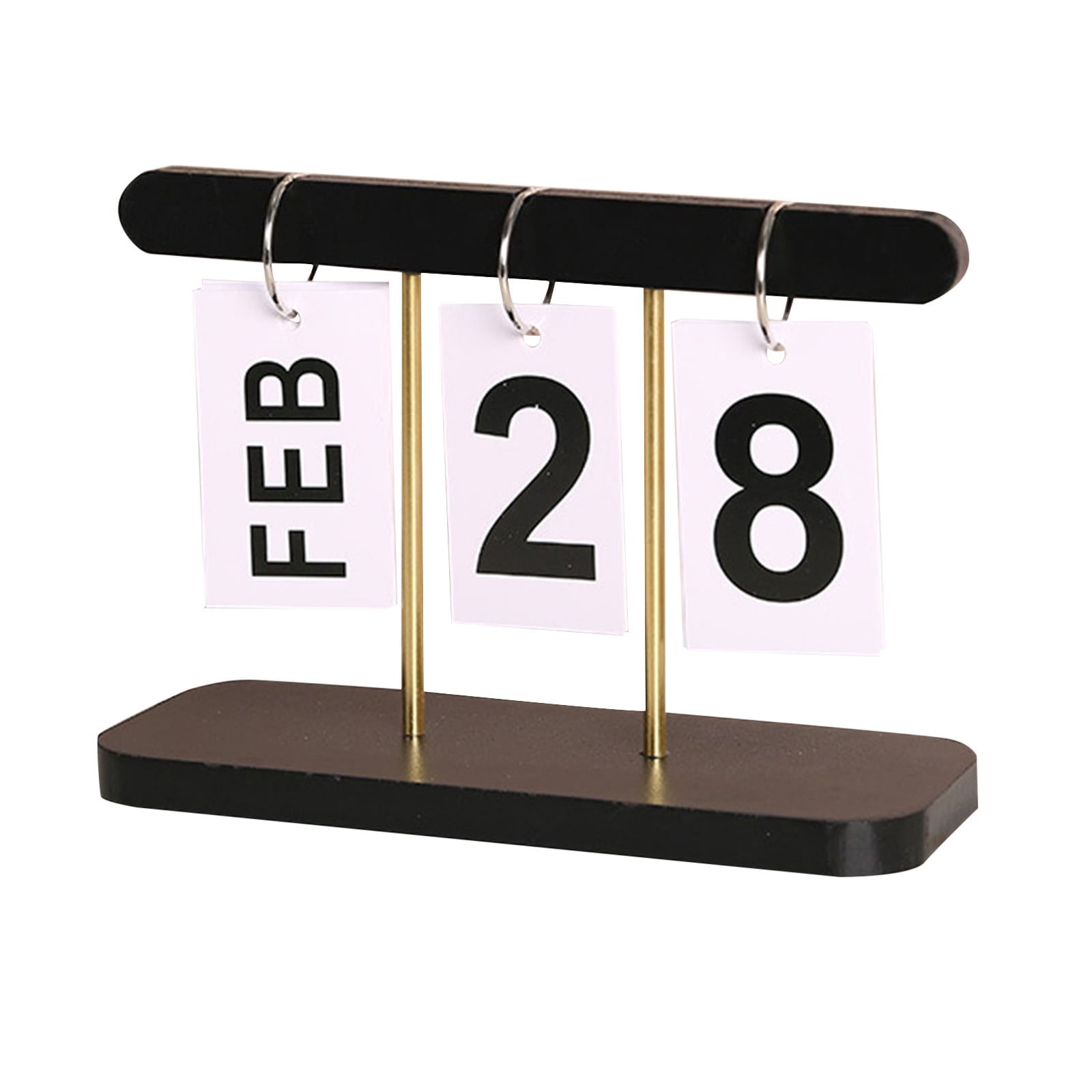 Mozhitti Wood & Metal Perpetual Flip Calendar, Reusable Wooden Desk ...