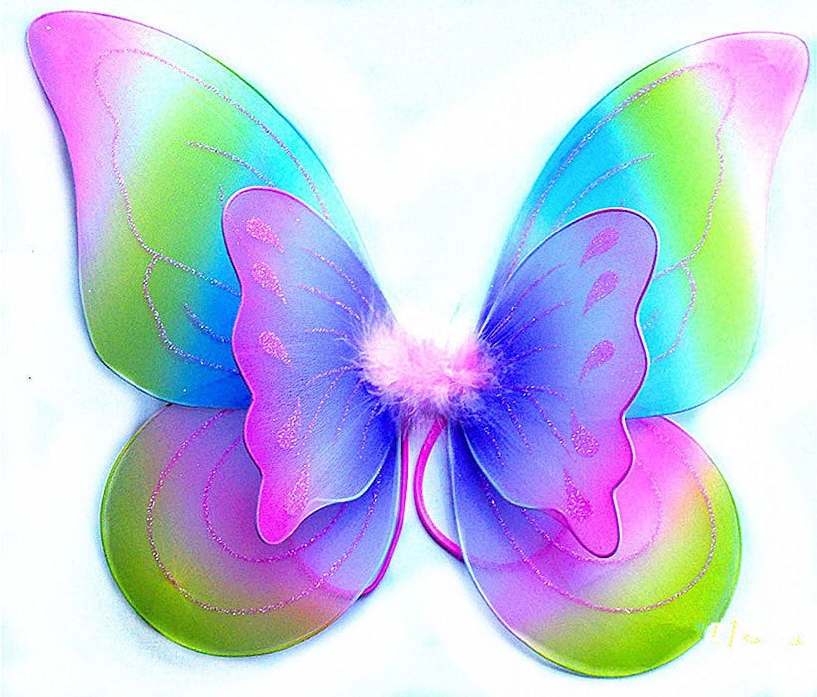 Mozlly Kids 20 inch Rainbow Butterfly Wings - Dress Up Accessory, Item ...