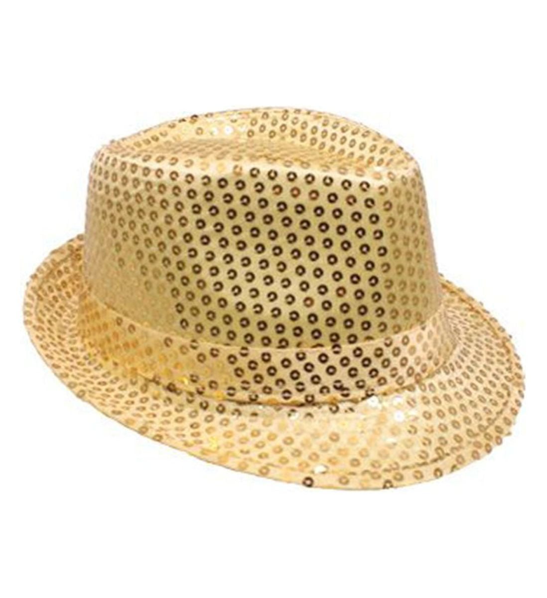 Mozlly Glamorous Sequin Fedora Hat, 11" Retro Disco Funky Glitter ...