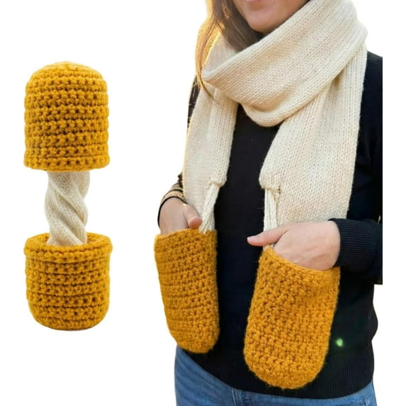 Mozzarella Stick Scarf, Winter Cheese Pull Knit Long Neck Scarves with ...