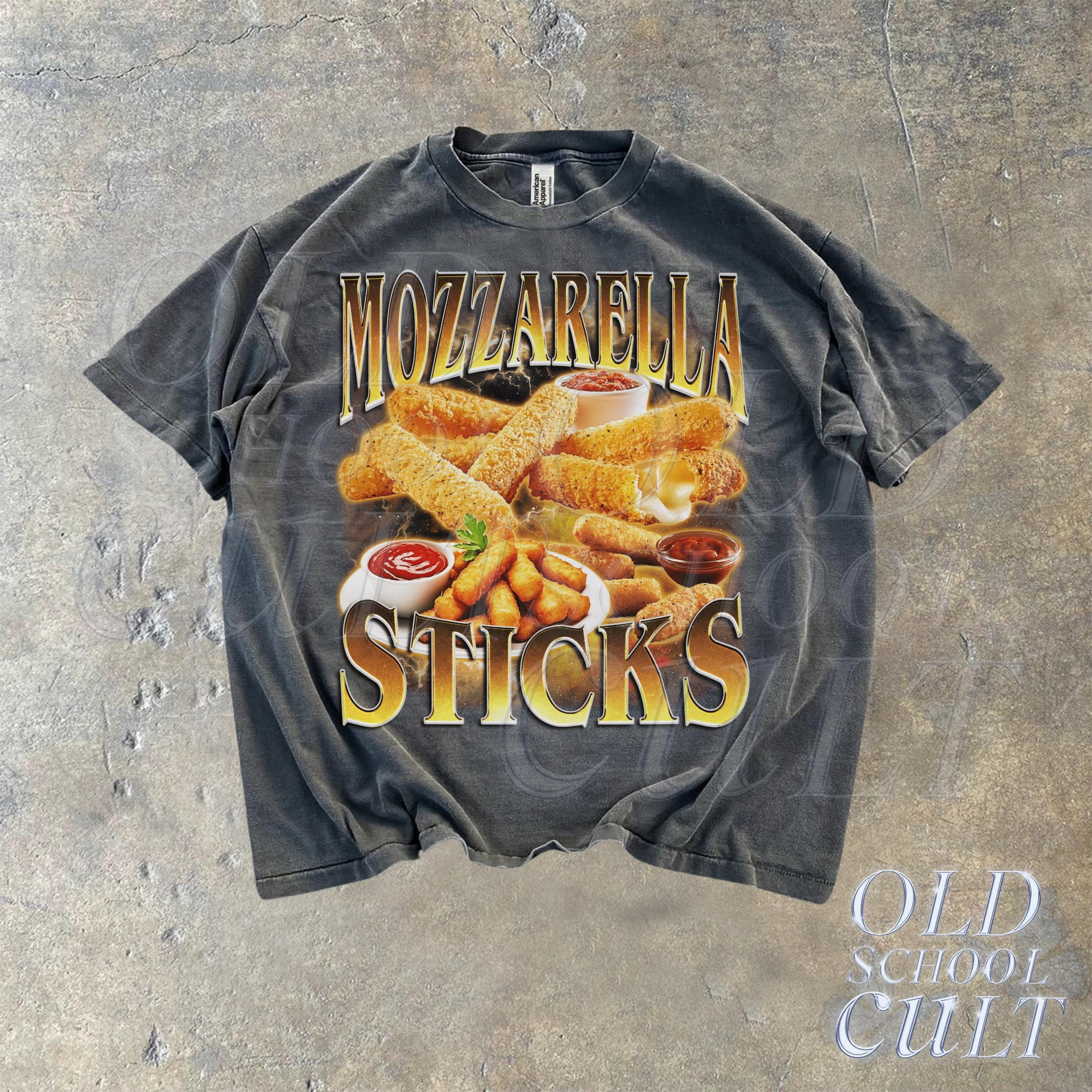 Mozzarella Sticks Graphic T-shirts, Funny Mozzarella Tshirt, Retro Food ...