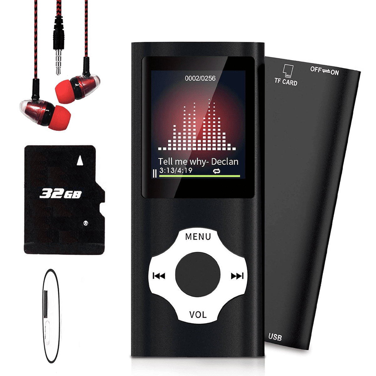 Mp3 Player / Mp4 Player, Hotechs Mp3 Music Player With 32Gb Memory Sd Card Slim Classic Digital ...