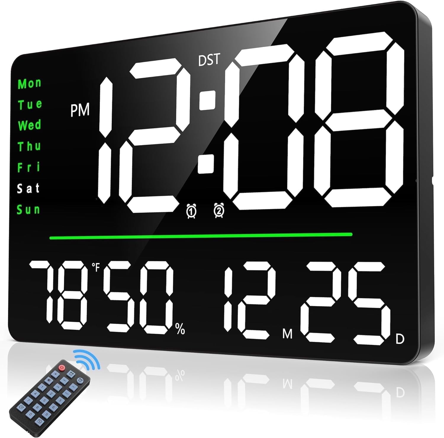 Mpow 16" Digital Wall Clock with Remote Control, Adjustable Brightness ...