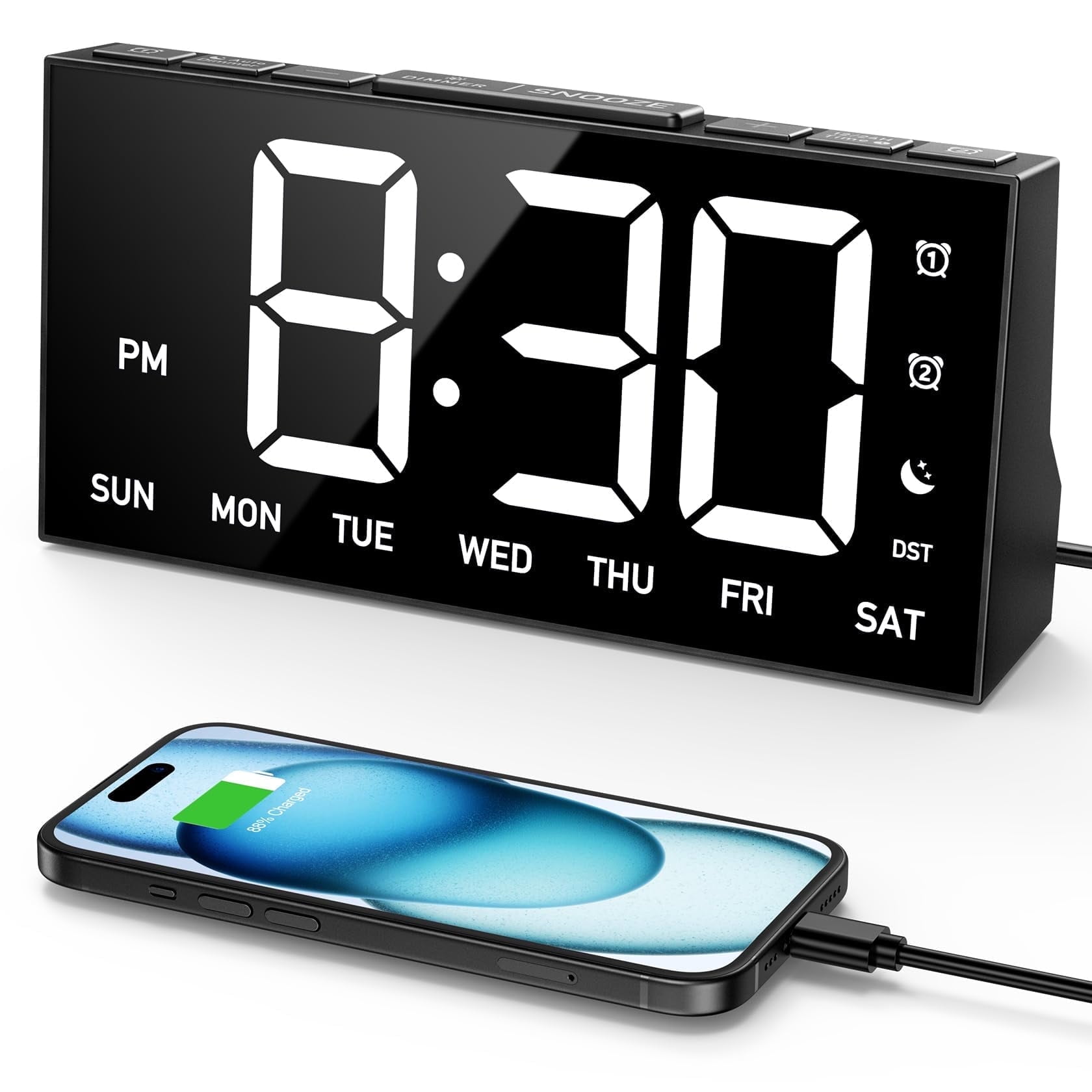 Mpow Alarm Clock for Heavy Sleepers, Digital Alarm Clock for Bedroom ...