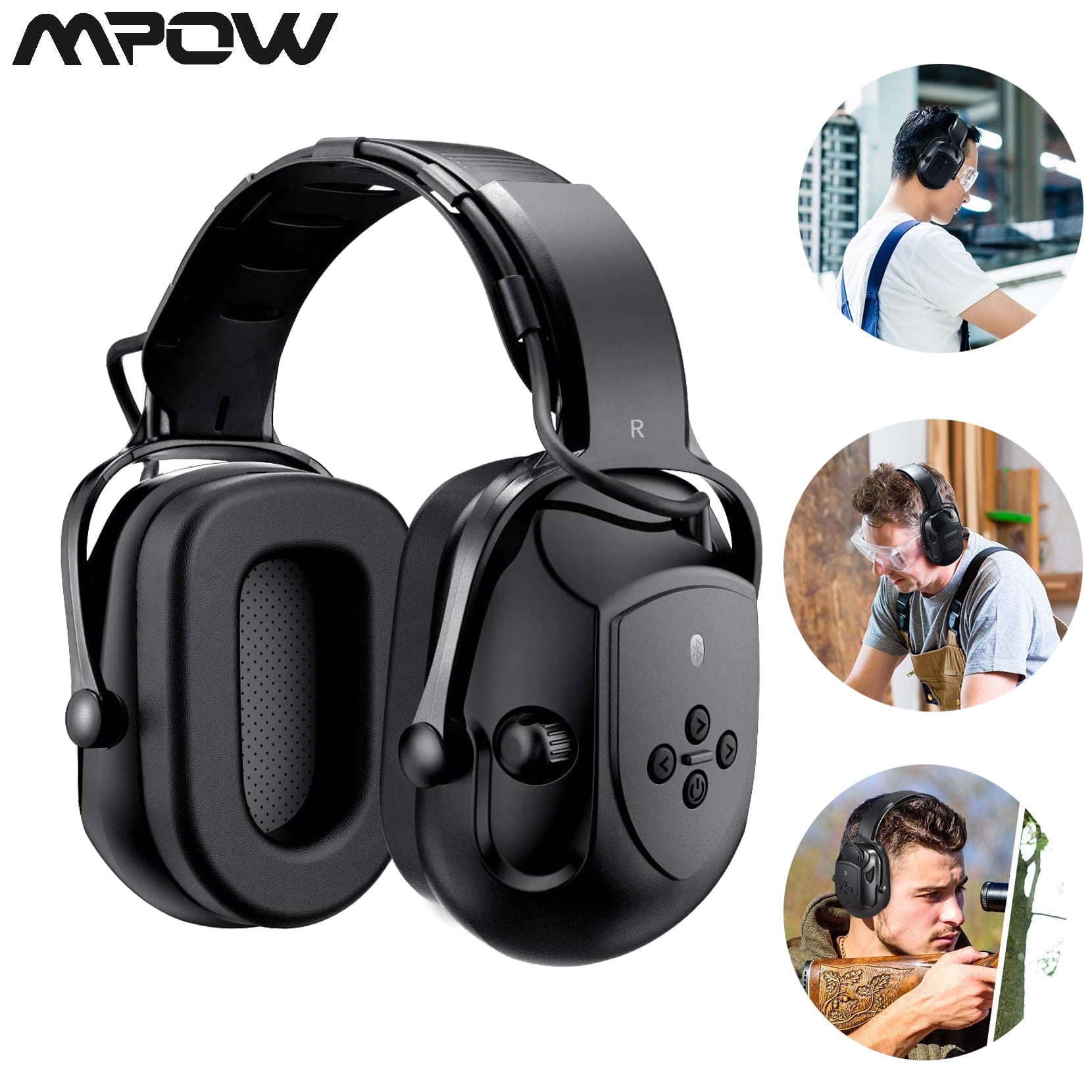 Mpow Bluetooth Noise Reduction Earmuffs Professional Hearing Protection ...