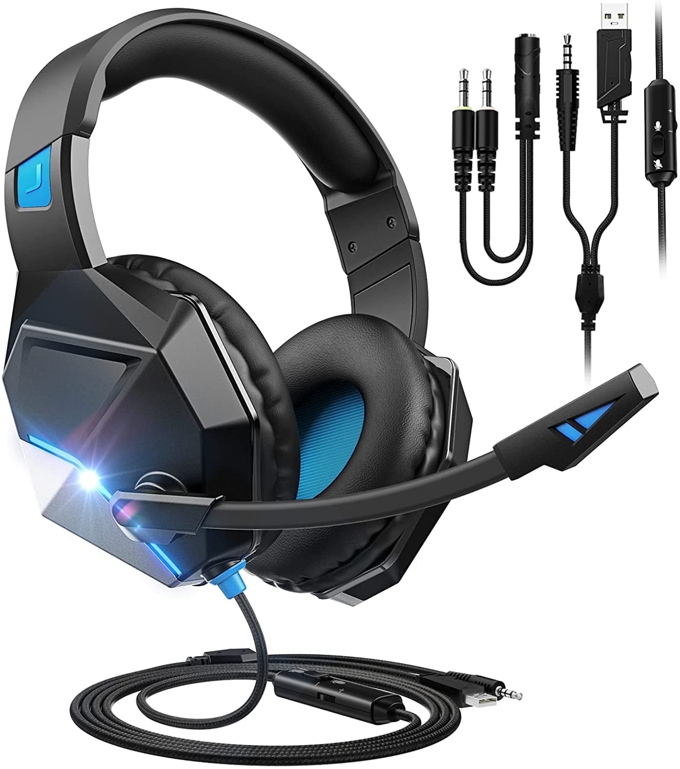 Mpow Gaming Headset for PS4, 120° Rotatable Noise Cancelling Microphone ...