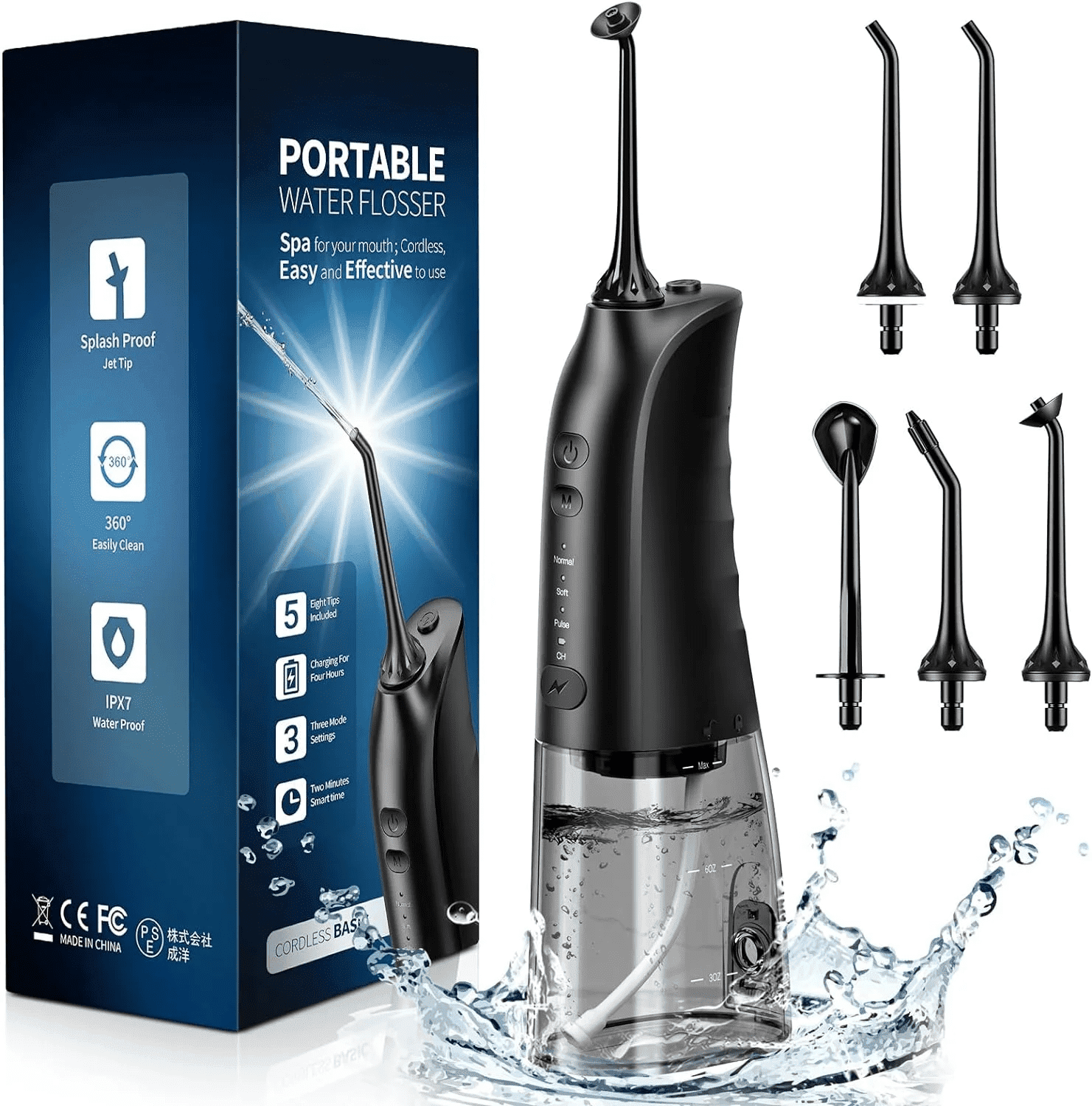 Mpow Water Flosser for Adults, Rechargeable Cordless Flosser, 300ML ...