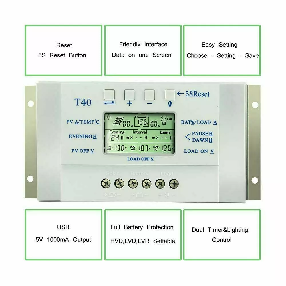Mppt 20a Solar Panel Charge Controller Voltage Regulator Solar Panel 260w12v 520w24v Without
