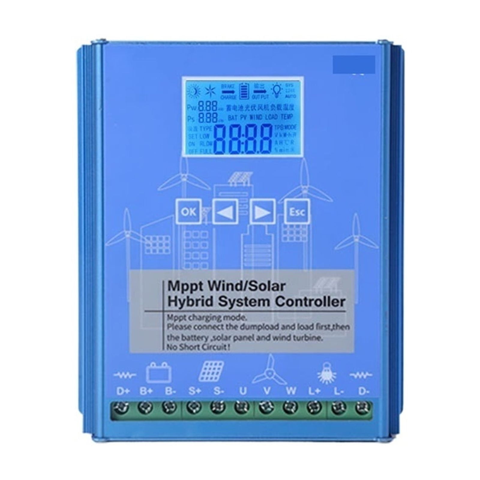 Mppt Intelligent Boost Charging Solar Wind Turbine Controller 12/24/48V ...