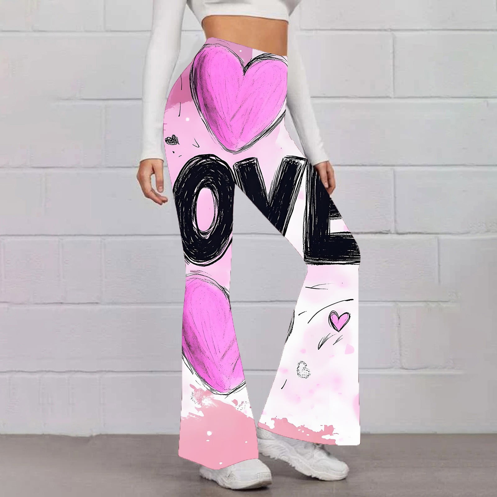 Mqqzkk Women's Flare Pant Leggings High Waisted Butt Lifting No Front ...