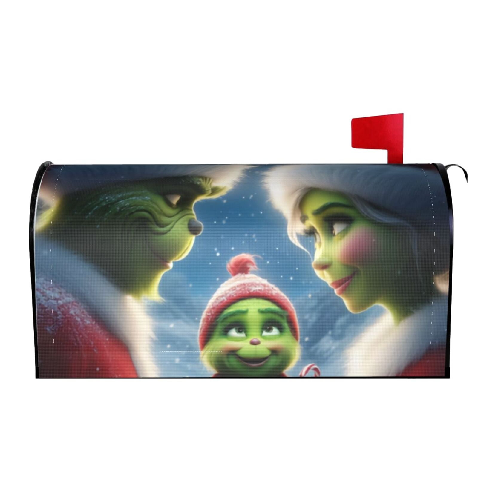 Mr And Mrs Grinch And Their Baby Grinch Cartoon Character Mailbox Cover ...