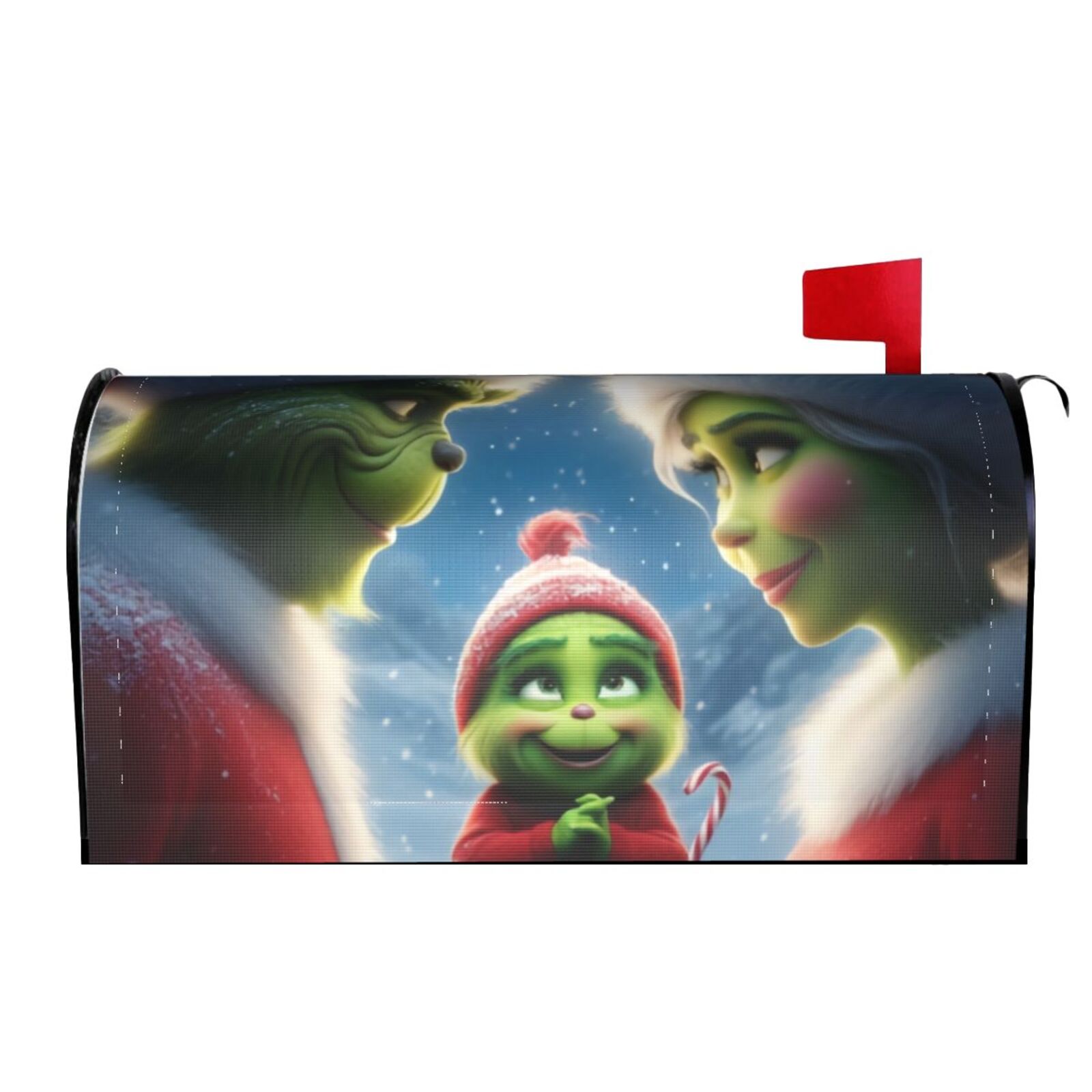 Mr And Mrs Grinch And Their Baby Grinch Cartoon Character Mailbox Cover ...
