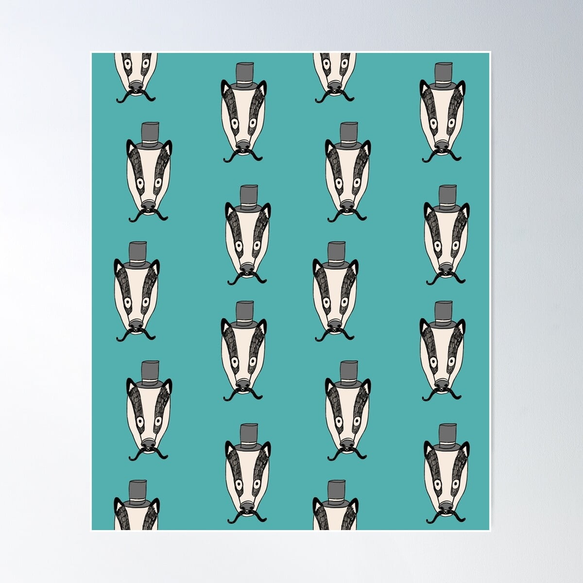 Mr. Badger Illustration Character Cute Badgers Animal Top Hat Mustache ...