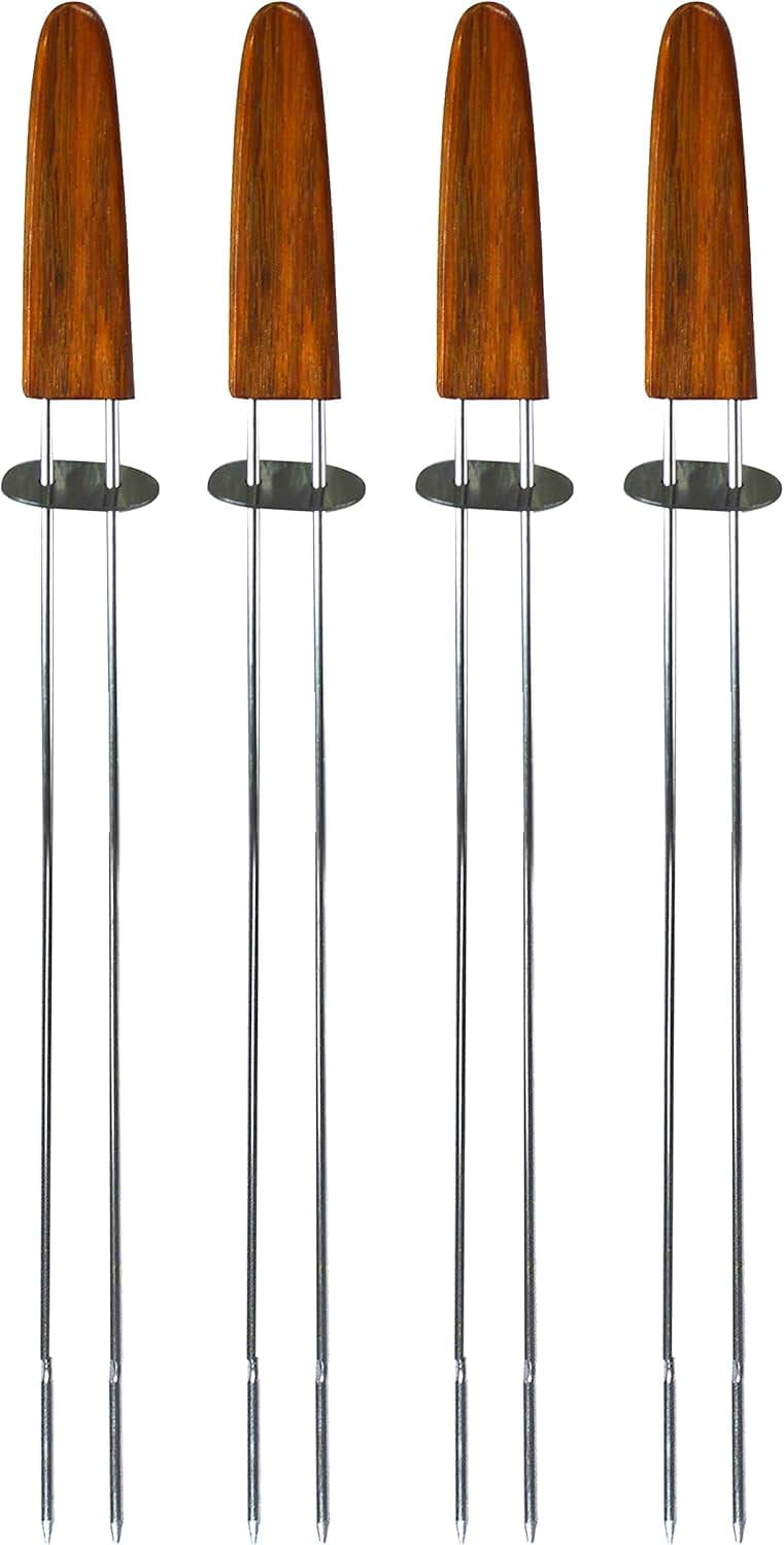 14" WOOD HANDLE BBQ KABOB DOUB - Walmart.com