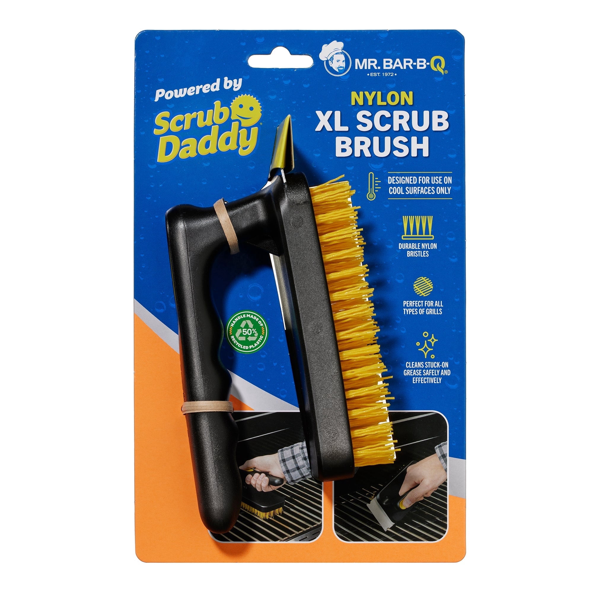 Mr. Bar-B-Q, XL Grill Scrub Brush, Powered by Scrub Daddy - Walmart.com