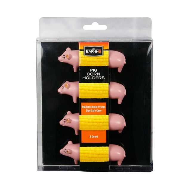 Mr Bar-B-Q Pig Corn Cob Holders Stainless Steel Prongs 4 Pairs W/ Safe ...
