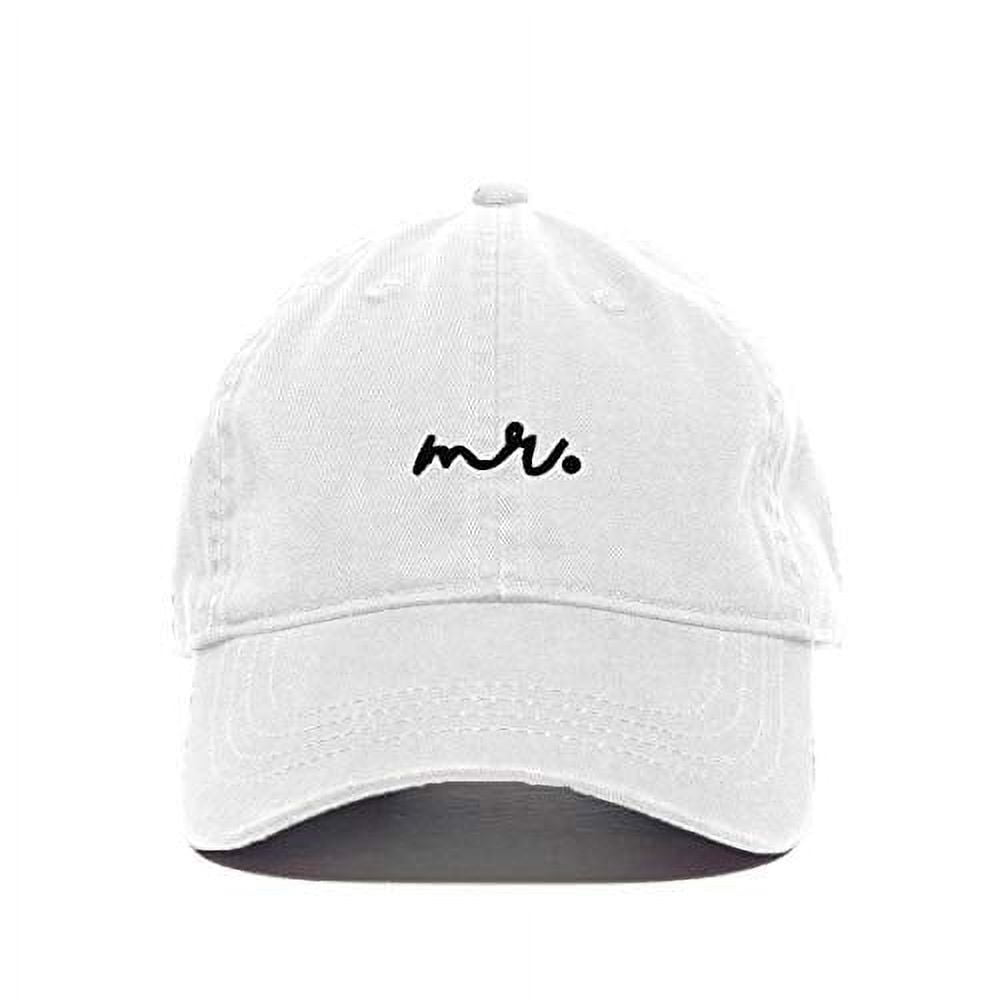 Mr. Baseball Cap Embroidered Cotton Adjustable Dad Hat White - Walmart.com