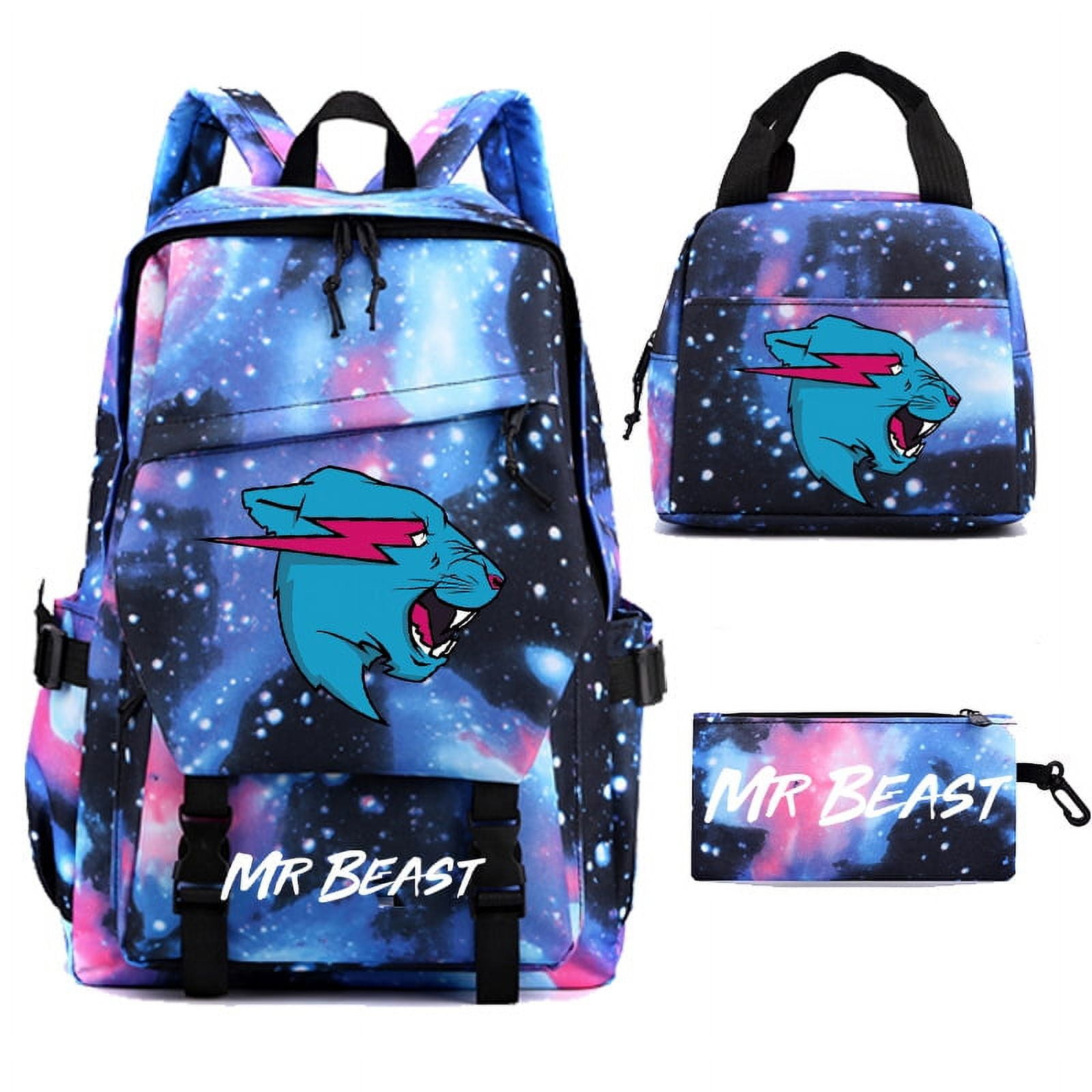 Mr Bea-st Lightning Cat Backpack 3pcs 17 Inch Backpack Cartoon Backpack ...