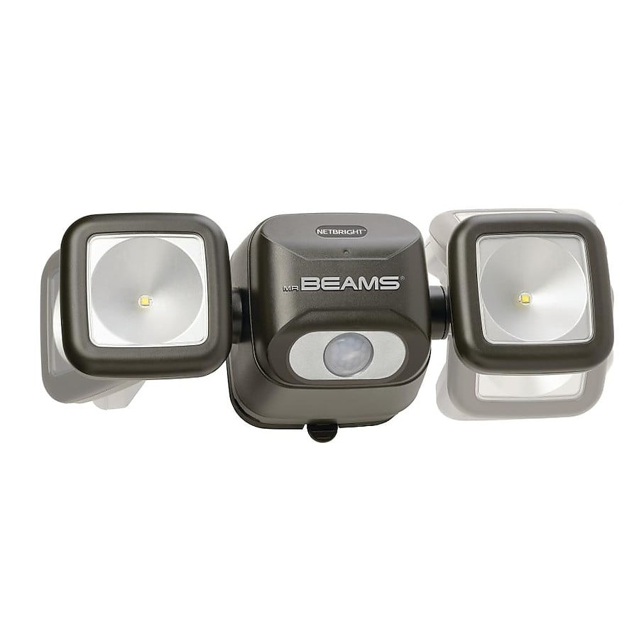Mr Beams 120-Degree LED 2-Head Motion-Activated Flood Light 500 Lumen ...