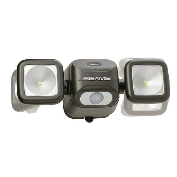 Mr Beams 120-Degree LED 2-Head Motion-Activated Flood Light 500 Lumen ...