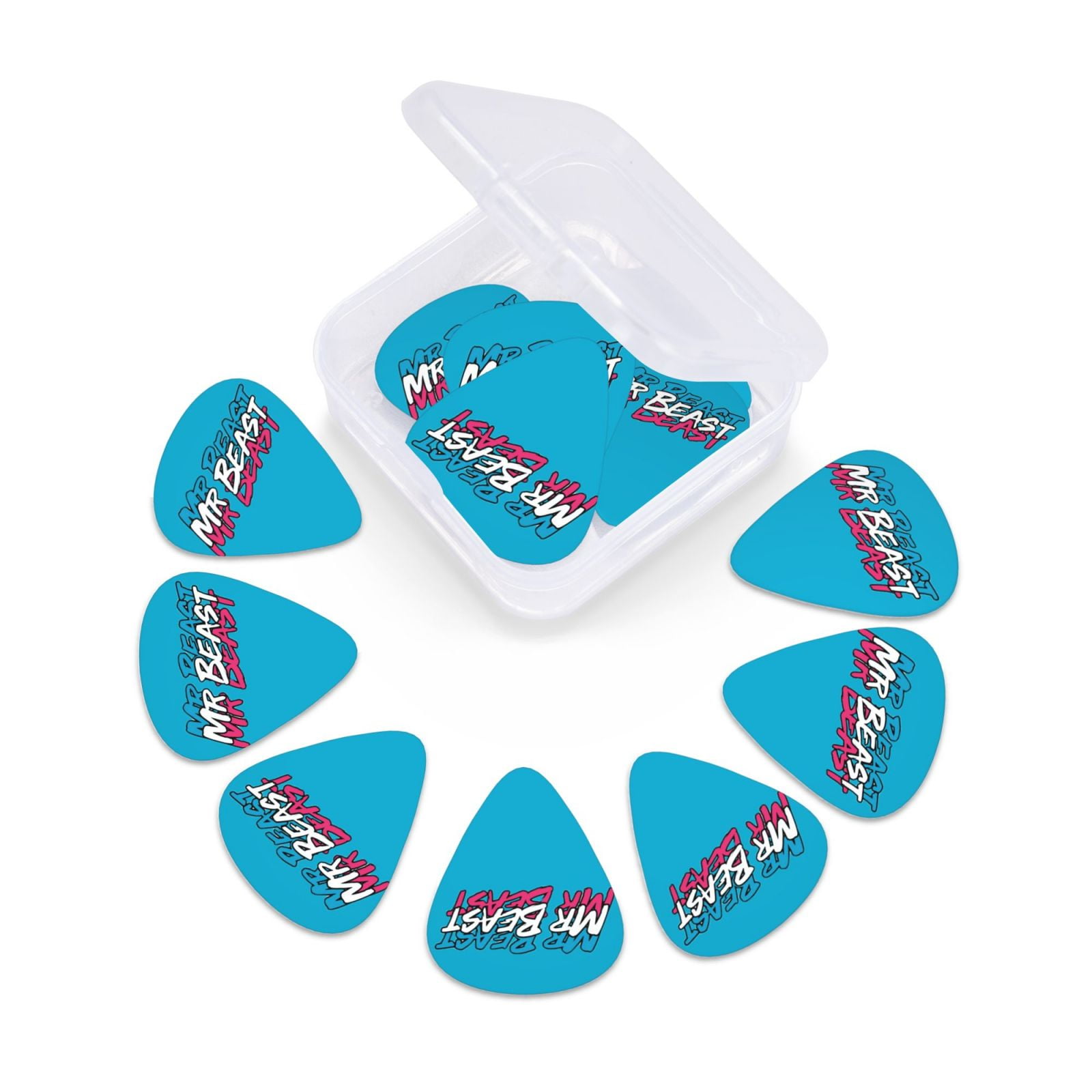 Mr Beast 12 Piece Guitar Picks Set With Holder For Acoustic, Electric ...