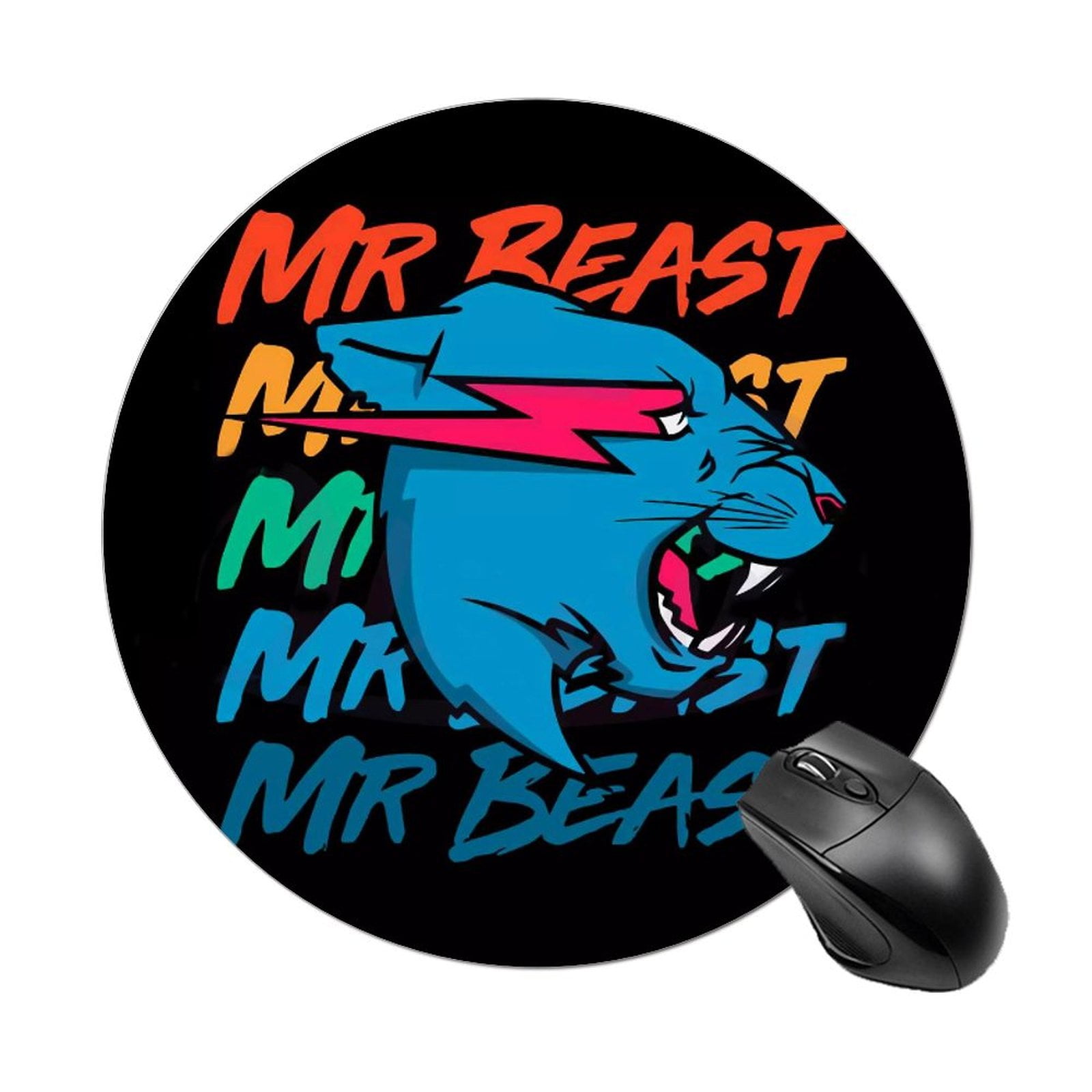 Mr Beast Anti-Slip Round Mouse Pad Portable Design for Home Work Office ...