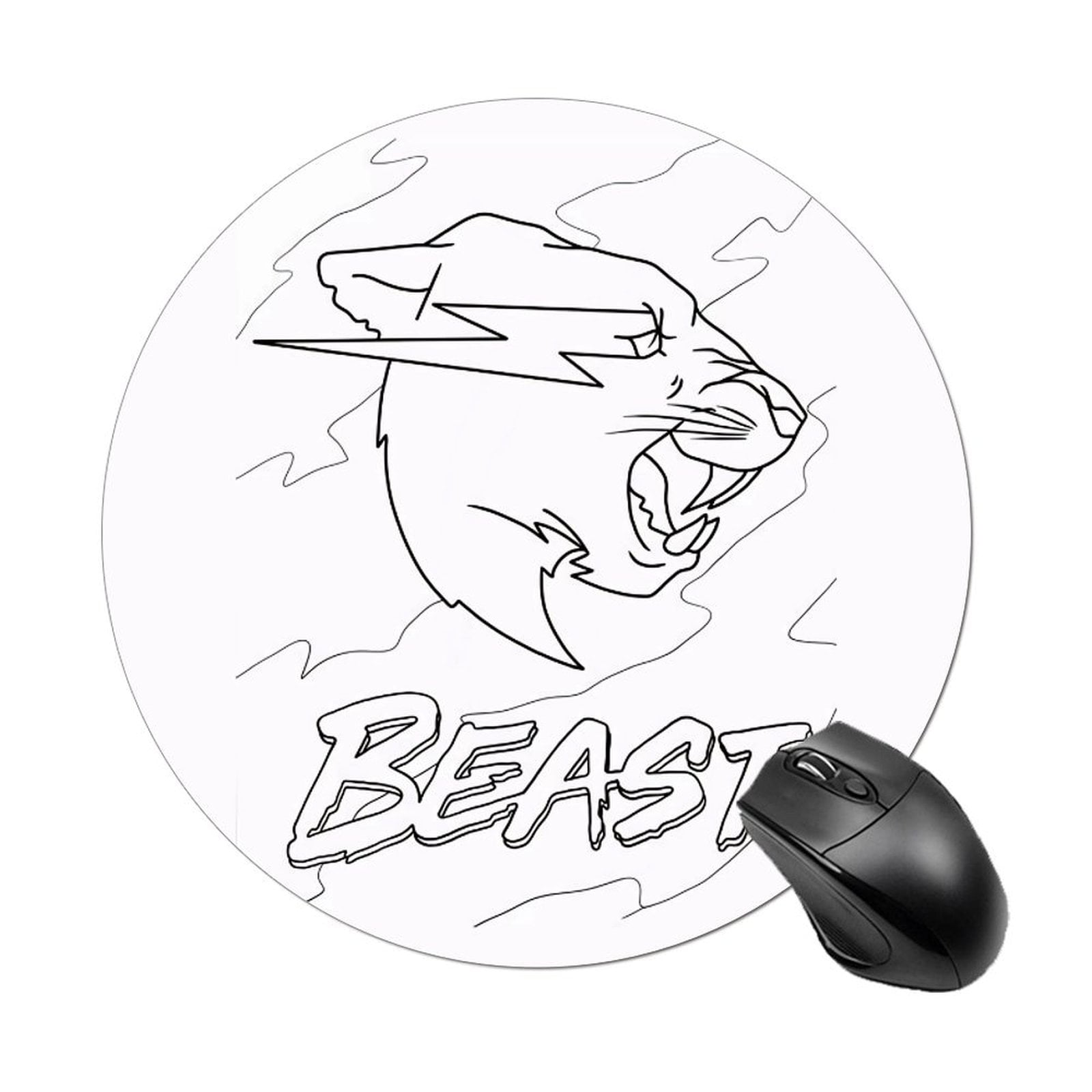 Mr Beast Anti-Slip Round Mouse Pad Portable Design for Home Work Office ...