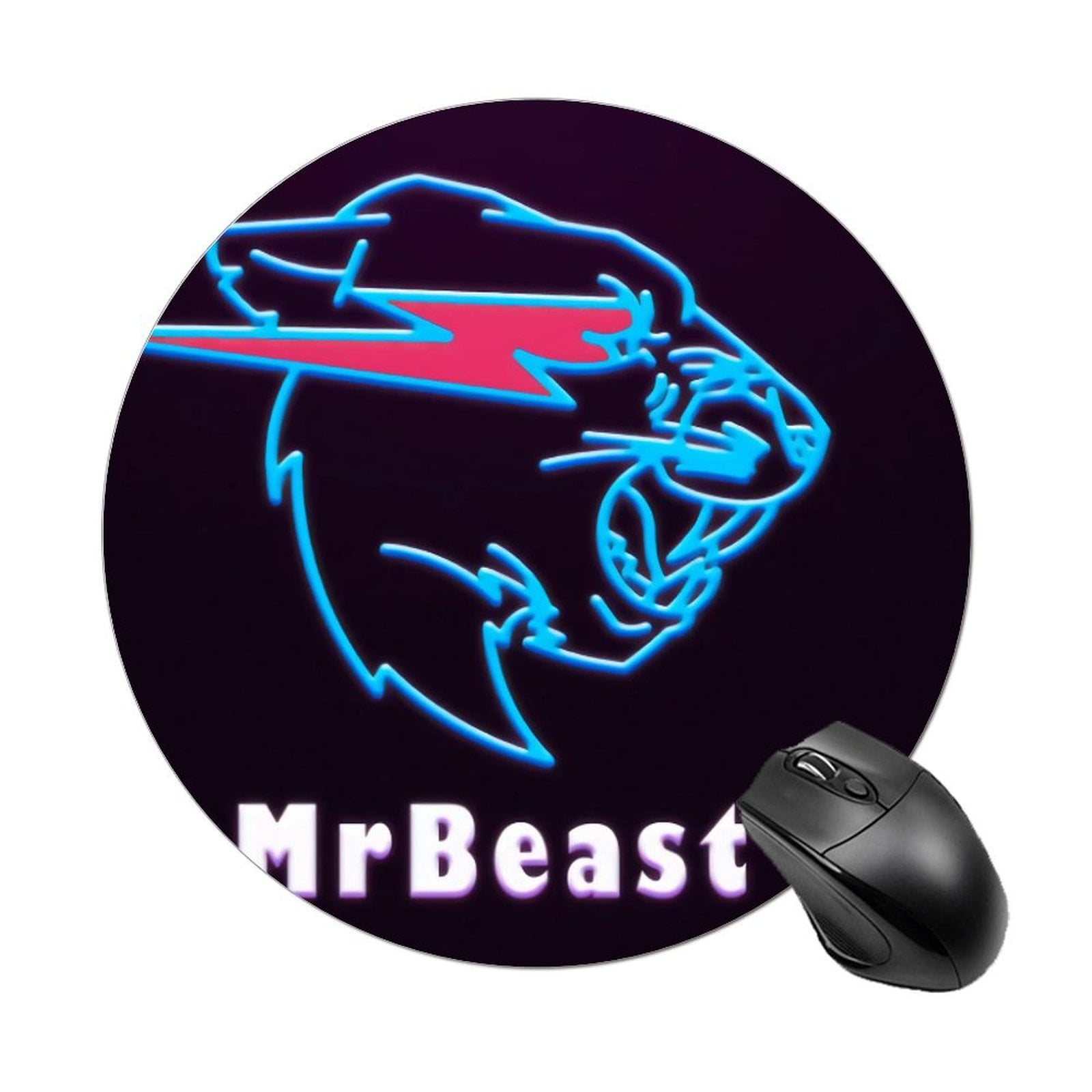 Mr Beast Anti-Slip Round Mouse Pad Portable Design for Home Work Office ...