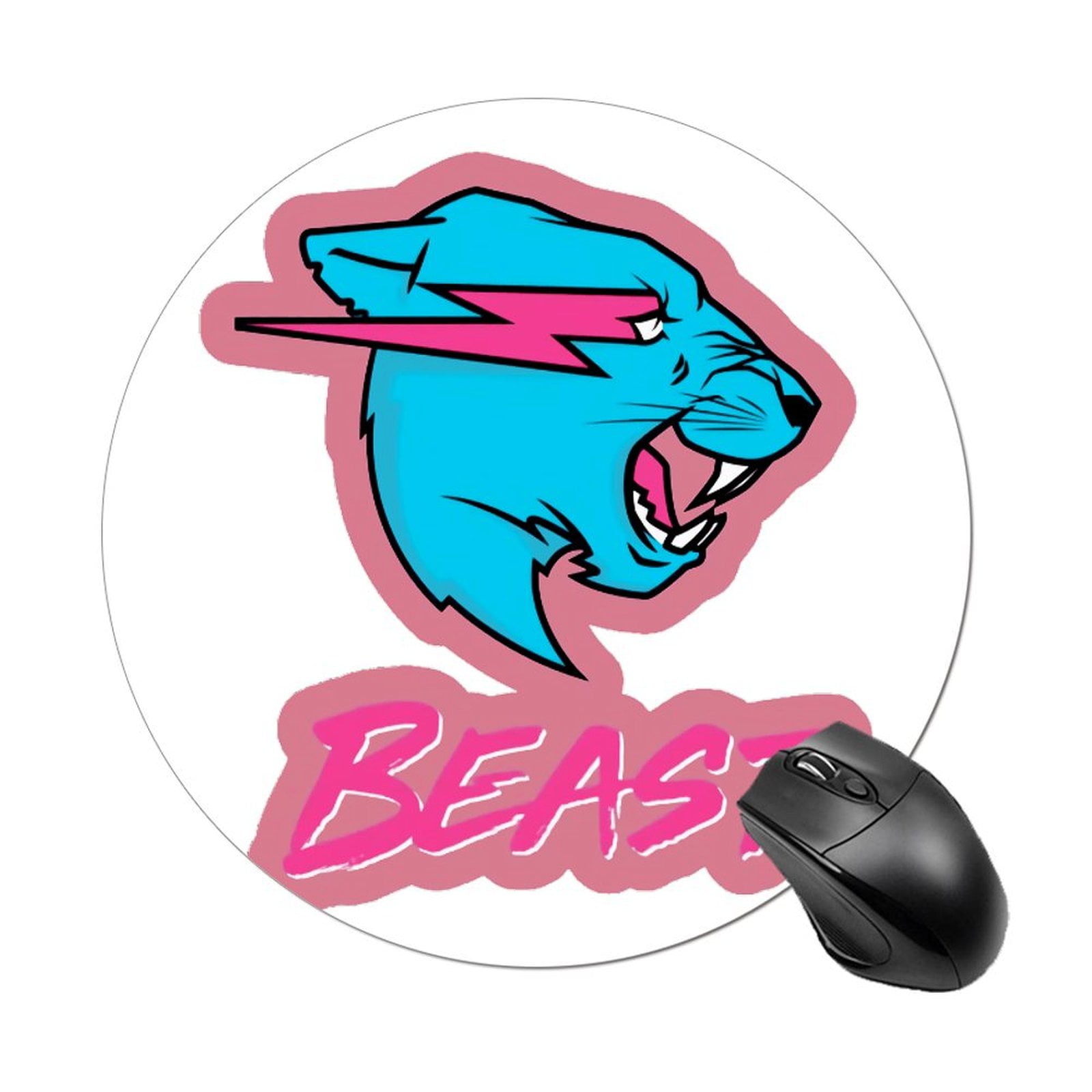 Mr Beast Anti-Slip Round Mouse Pad Portable Design for Home Work Office ...