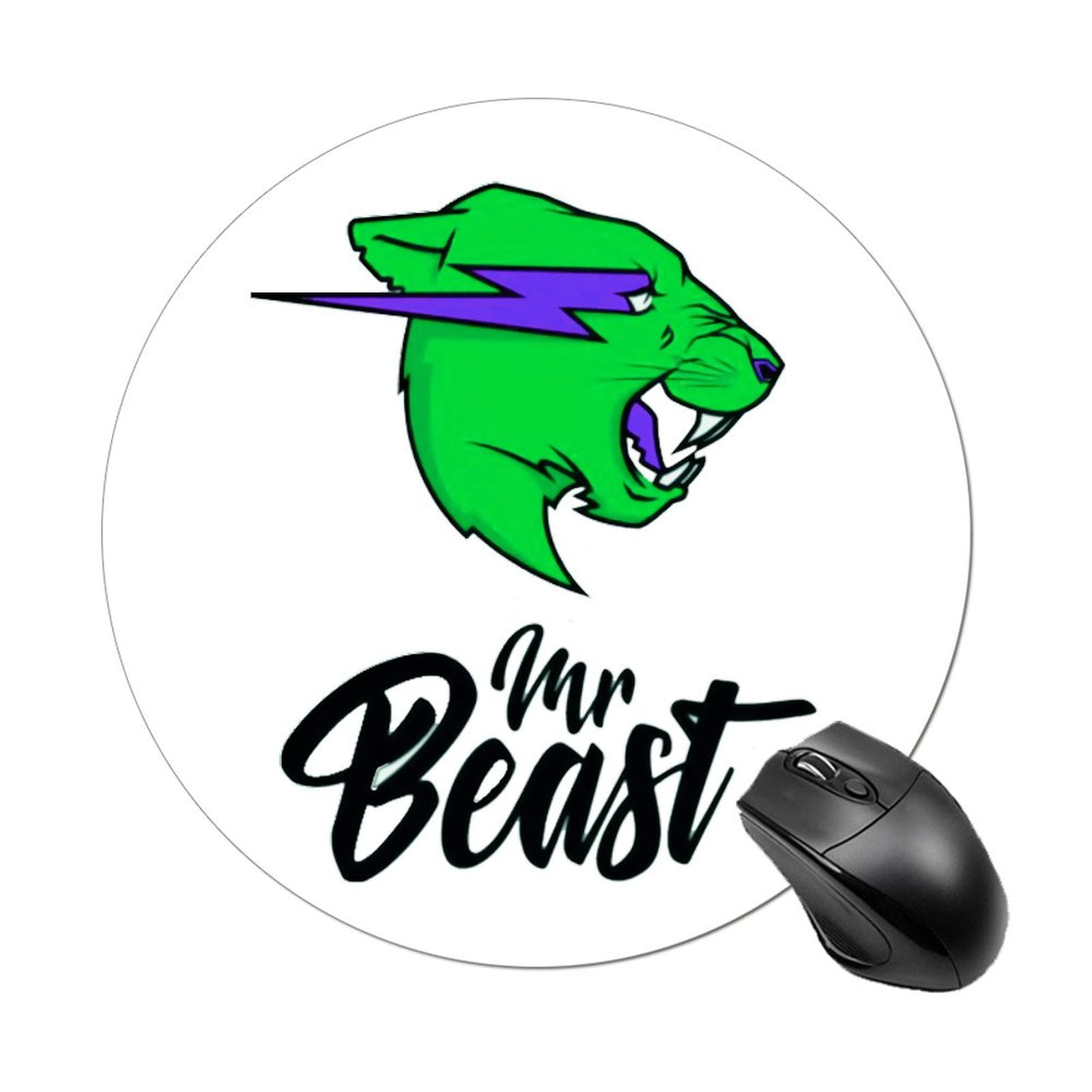 Mr Beast Anti-Slip Round Mouse Pad Portable Design for Home Work Office ...