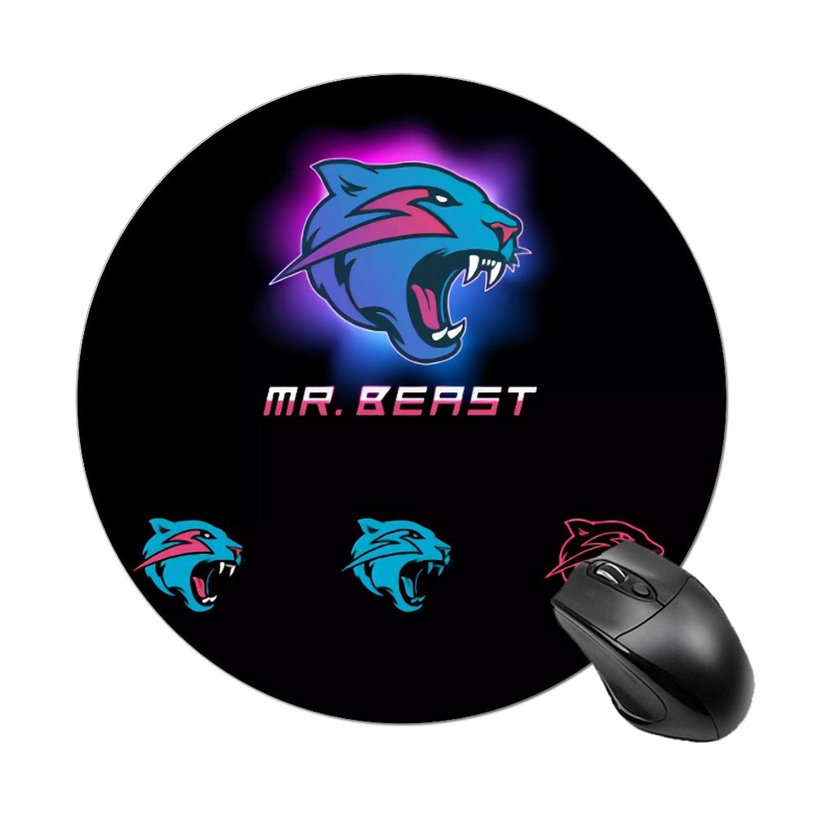 Mr Beast Anti-Slip Round Mouse Pad Portable Design for Home Work Office ...