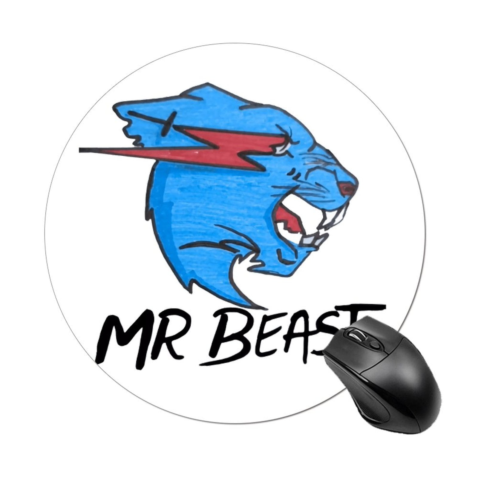 Mr Beast Anti-Slip Round Mouse Pad Portable Design for Home Work Office ...