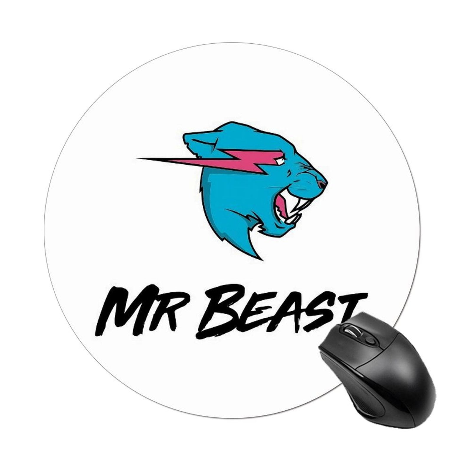 Mr Beast Anti-Slip Round Mouse Pad Portable Design for Home Work Office ...