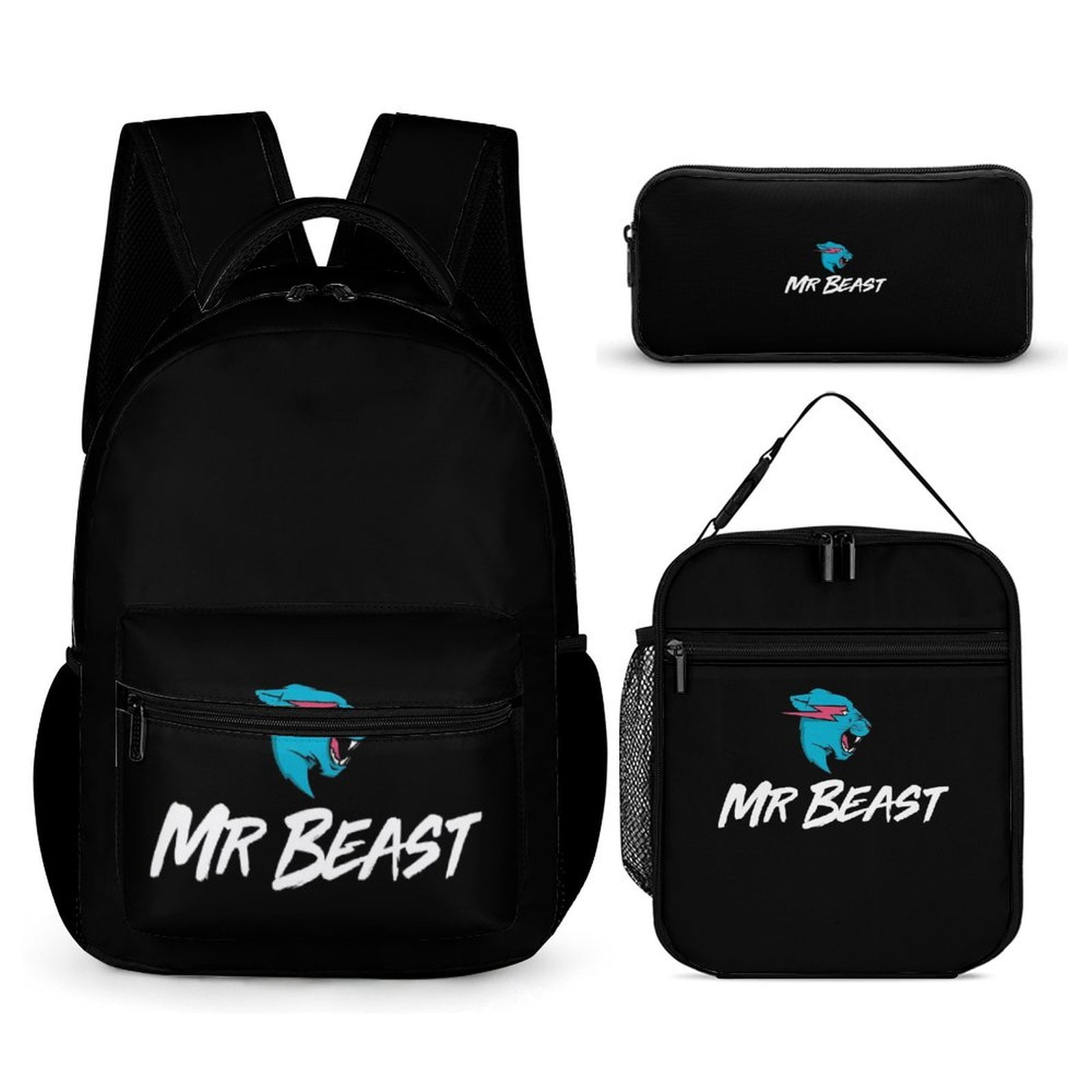 Mr-Beast Backpack Set, Large Capacity Computer Bag with Lunch Box And ...