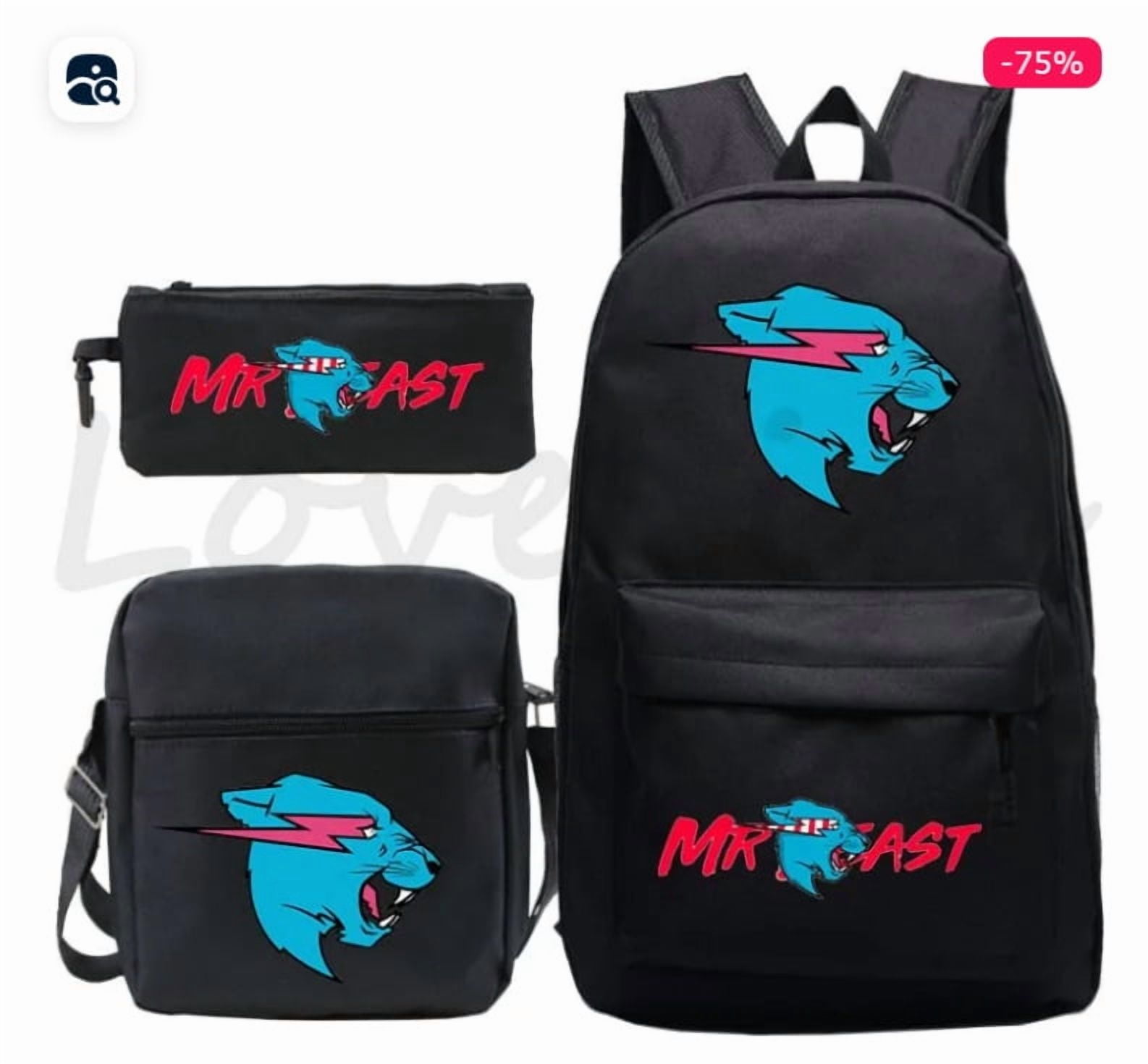 Mr Beast Backpack - Unisex Shoulder Bag, Lightweight Cartoon Bookbag ...