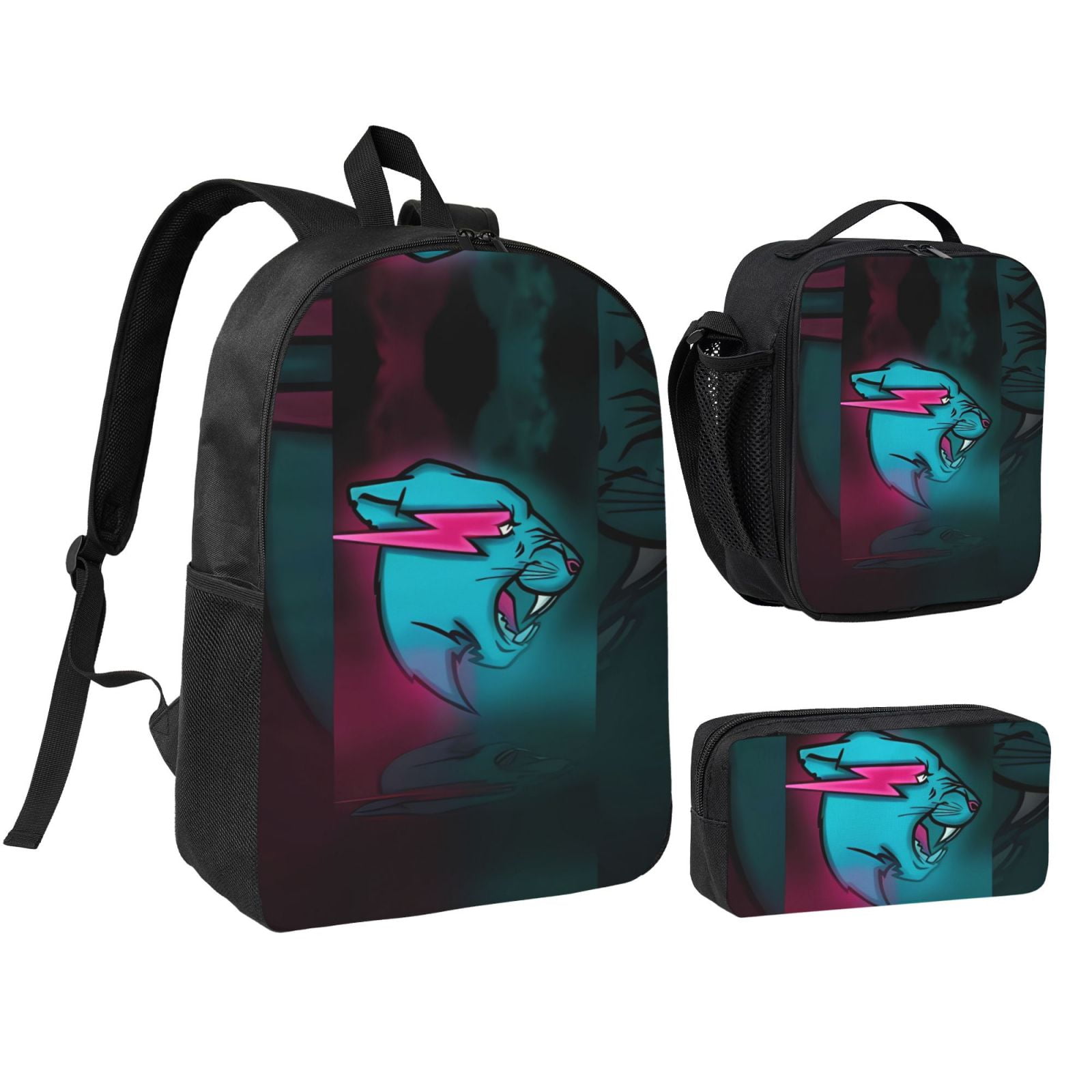 Mr-Beast Backpacks Sets, Laptop Backpack With Lunch Box And Pencil Case ...
