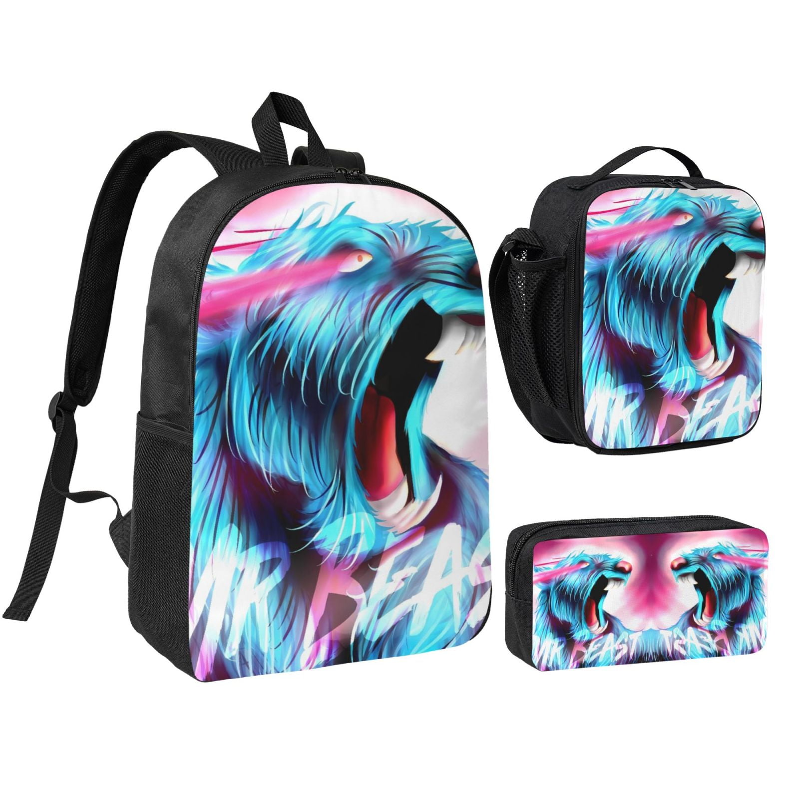 Mr-Beast Backpacks Sets, Laptop Backpack With Lunch Box And Pencil Case ...
