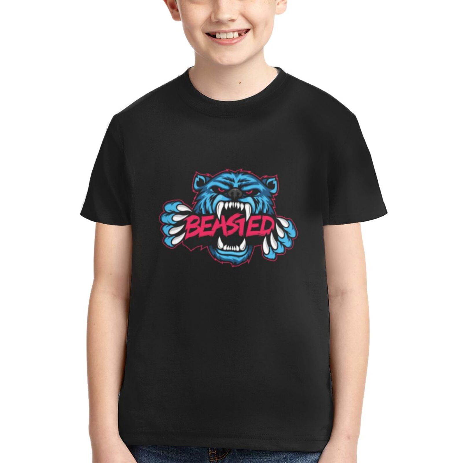 Mr-Beast Boys' Short Sleeve T-Shirt Crewneck t Shirts 3D Printing ...