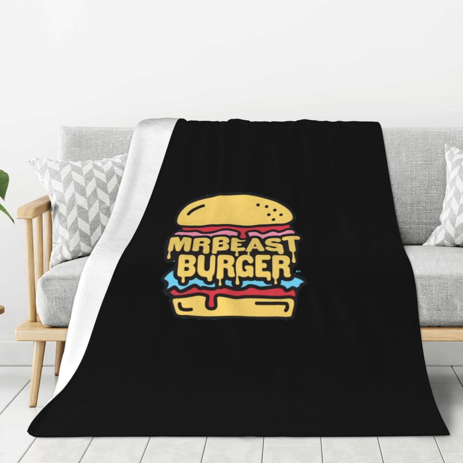 Mr-Beast Burgers Blankets for Couch,Super Soft Cozy Blankets for Adults ...