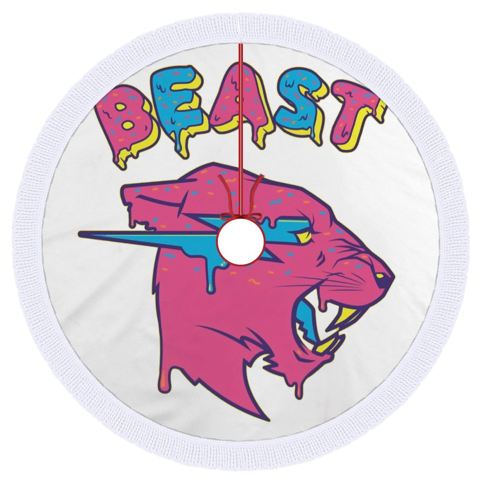 Mr Beast Christmas tree skirt Christmas tree mat with fringe ornaments ...