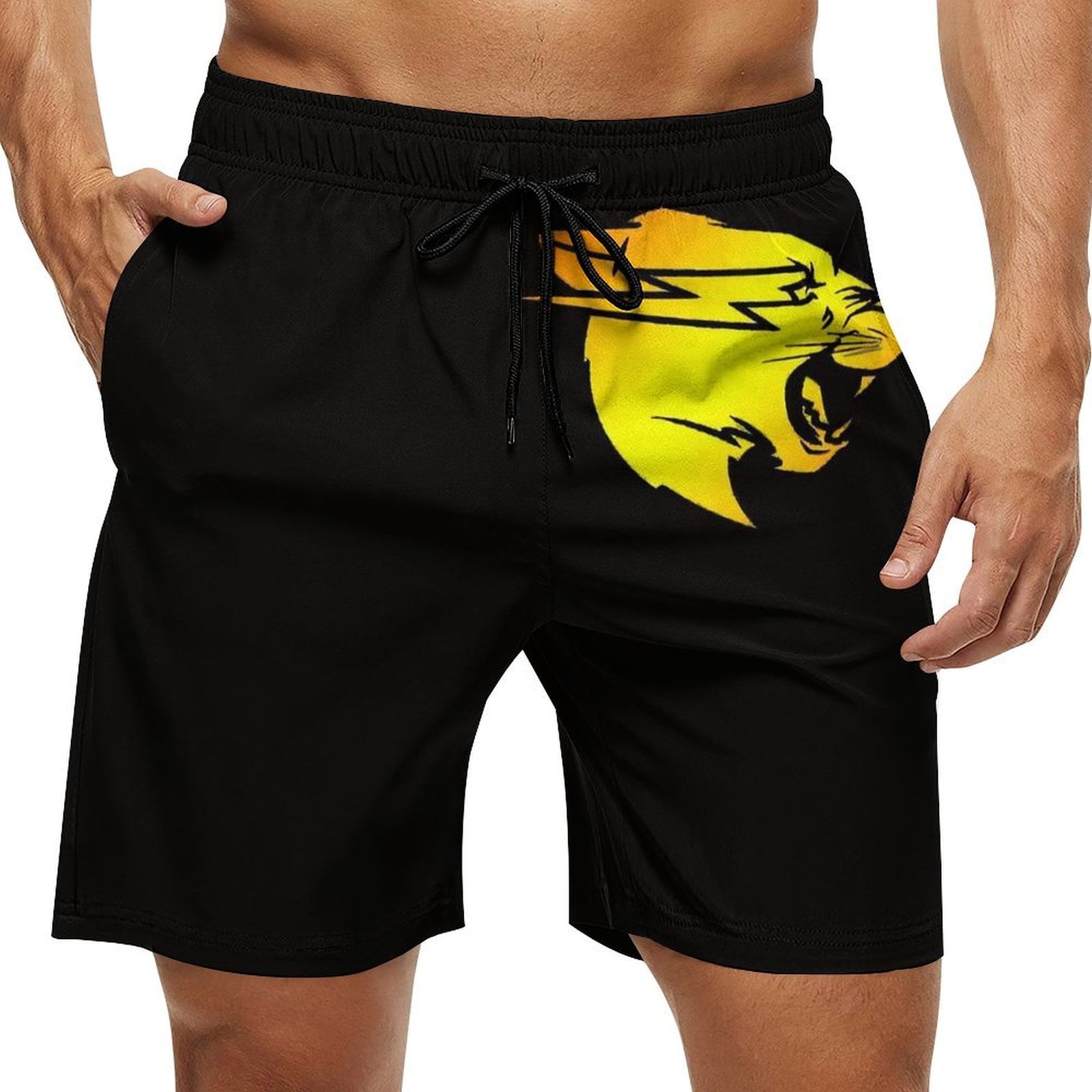 Mr-Beast Gold Logo Men's Swim Trunks Quick Dry Bathing Suit Swimming ...