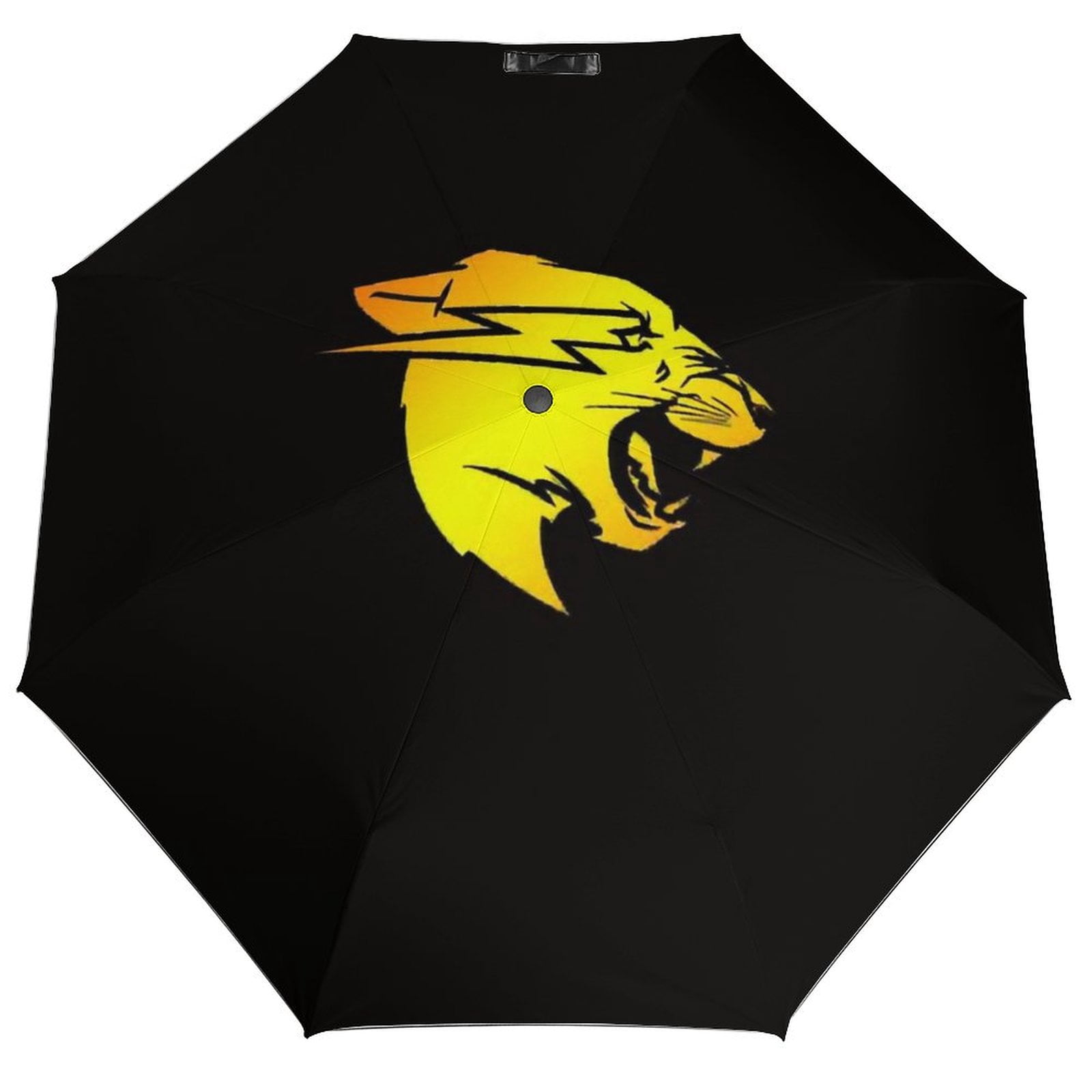 Mr-Beast Gold Logo Travel Automatic Folding Rain Umbrellas with Cover ...