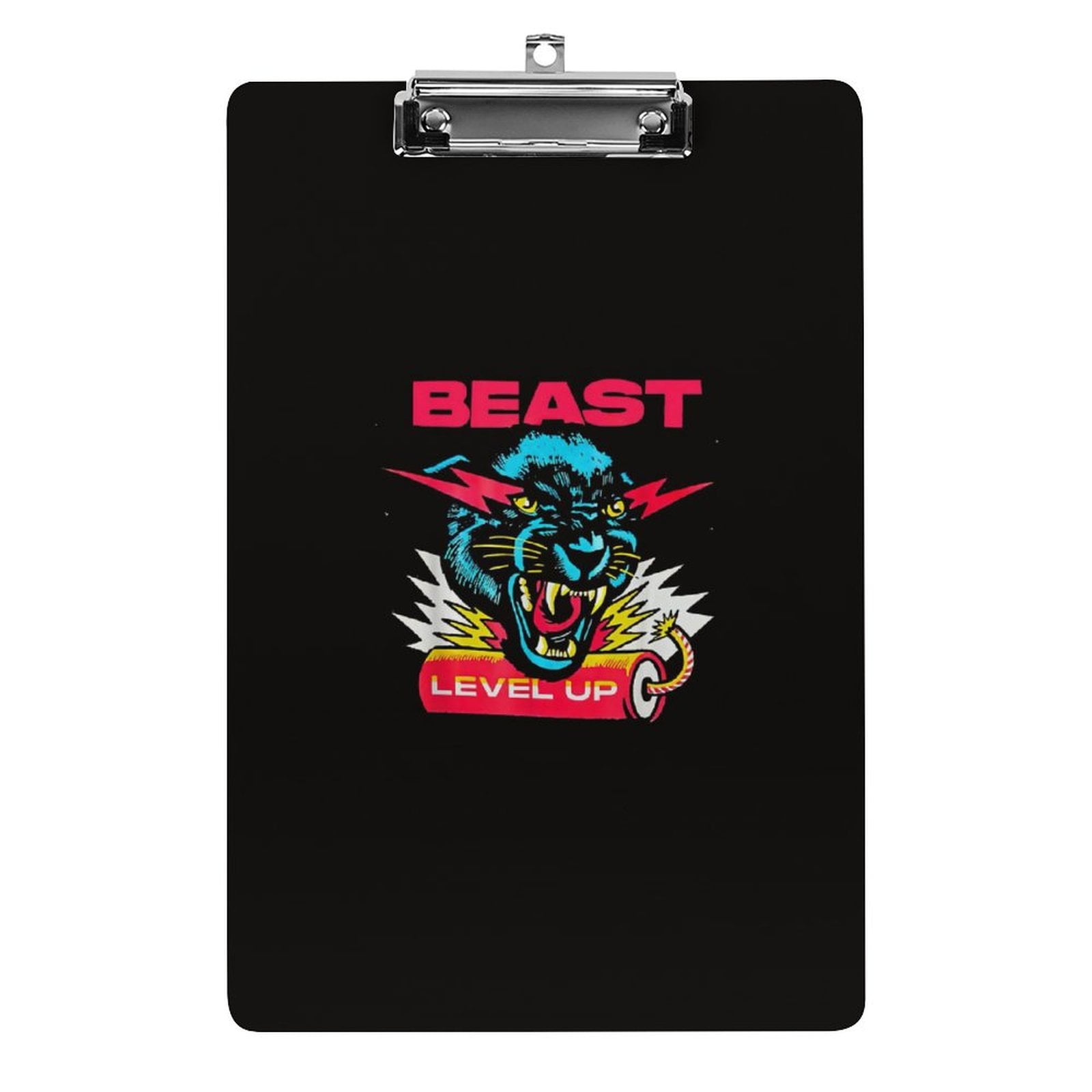 Mr Beast Level Up Logo Acrylic Clipboard A4 Size, Standard Letter Clip Board with Stainless ...