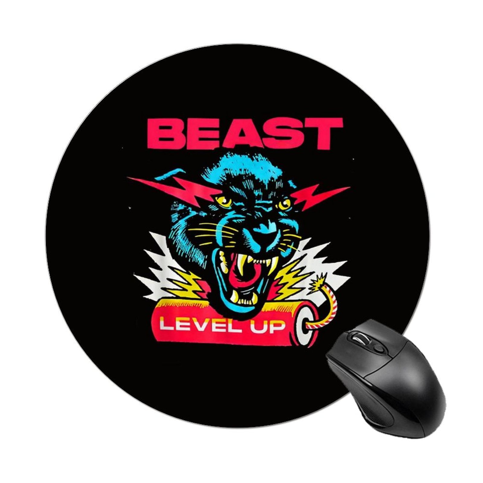 Mr Beast Level Up Logo Wicked Round Mouse Pad 7.8 x 7.8 Inch ...