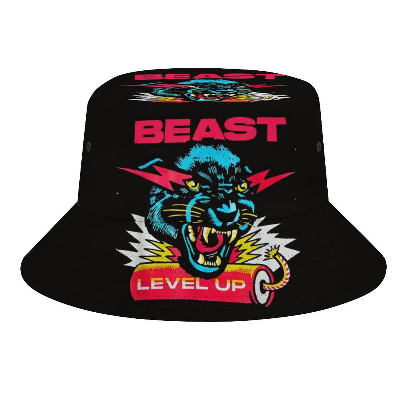 Mr Beast Level Up Logo Bucket Hat for Women Men Teens, Adjustable Travel Summer Beach Fisherman ...
