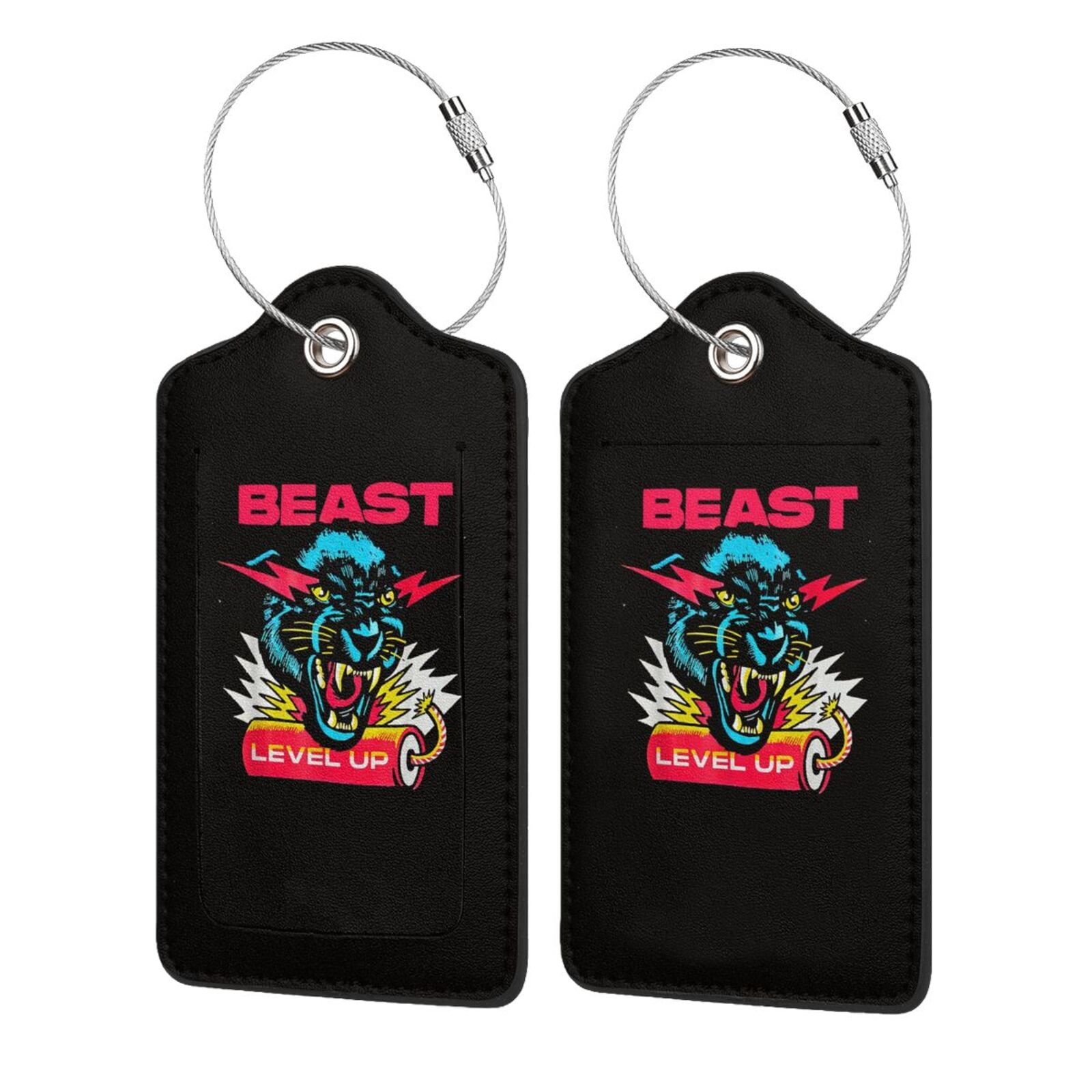Mr Beast Level Up Logo Luggage Tags for Suitcases Travel ID Identification Labels Set for Bags 4 ...